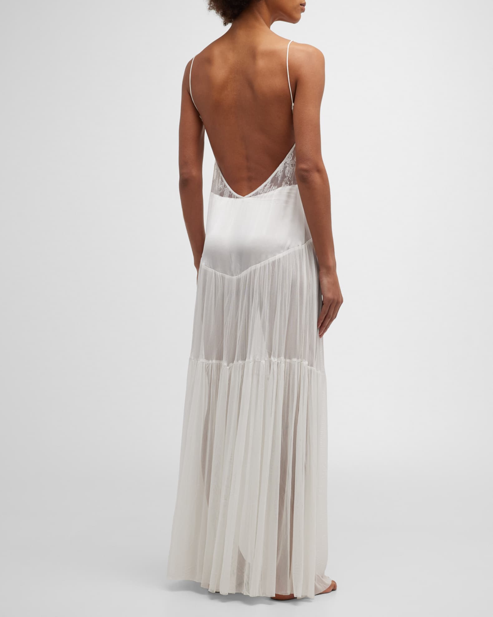 SLEEPING WITH JACQUES Francine Lace and Silk Tulle Maxi Dress | Neiman ...