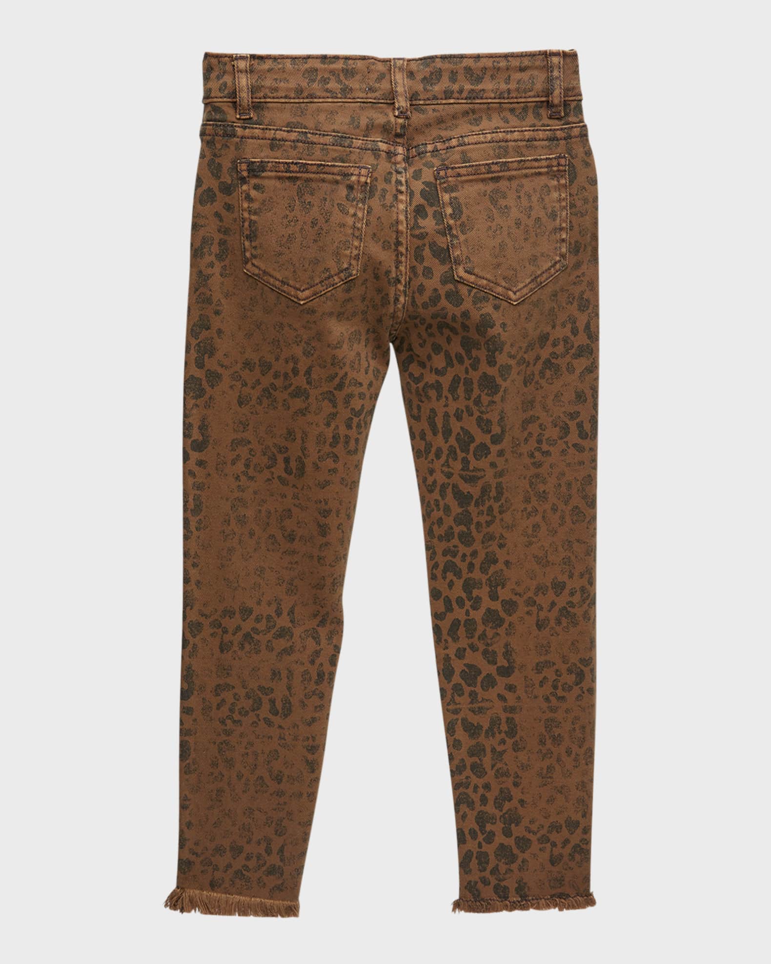 Girl's Faded Leopard-Print Jeans | Neiman Marcus