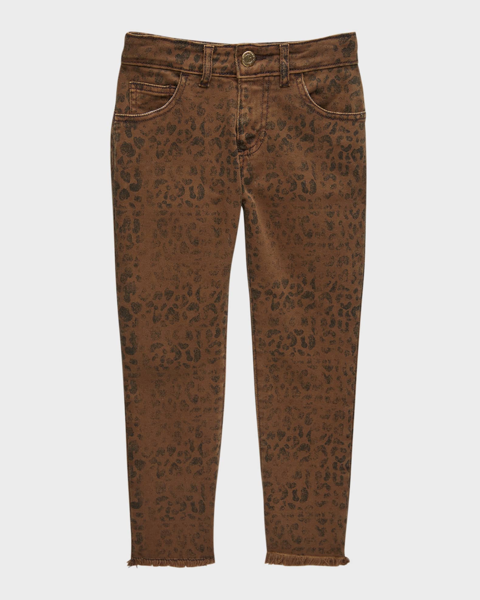 Girl's Faded Leopard-Print Jeans | Neiman Marcus