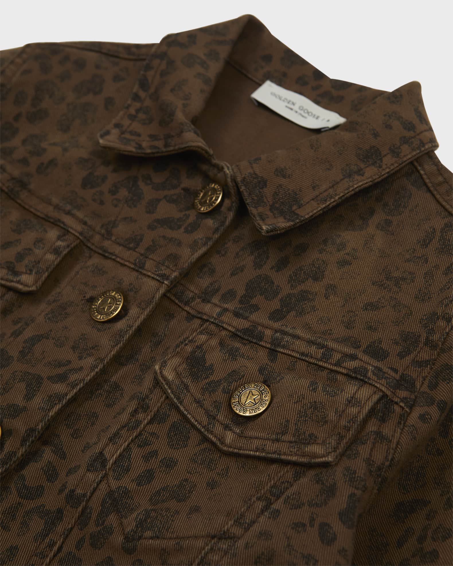 Girl's Faded Leopard-Print Denim Jackets | Neiman Marcus