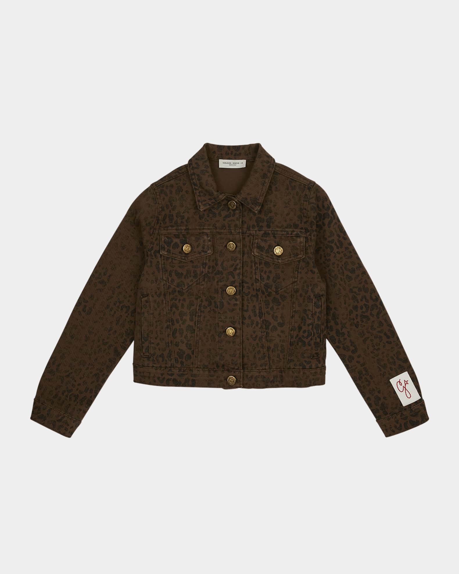 Girl's Faded Leopard-Print Denim Jackets | Neiman Marcus