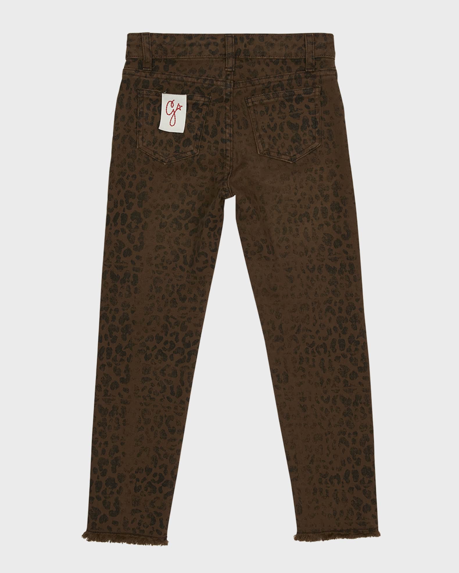 Girl's Faded Leopard-Print Jeans | Neiman Marcus