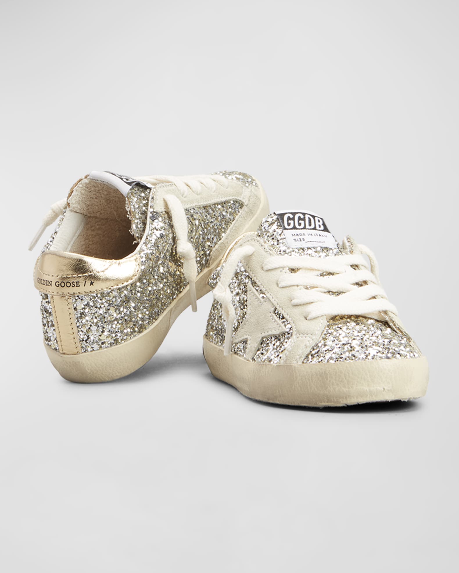 Golden Goose Girl's Super-Star Lace Up Glitter Sneakers, Toddler/Kids ...
