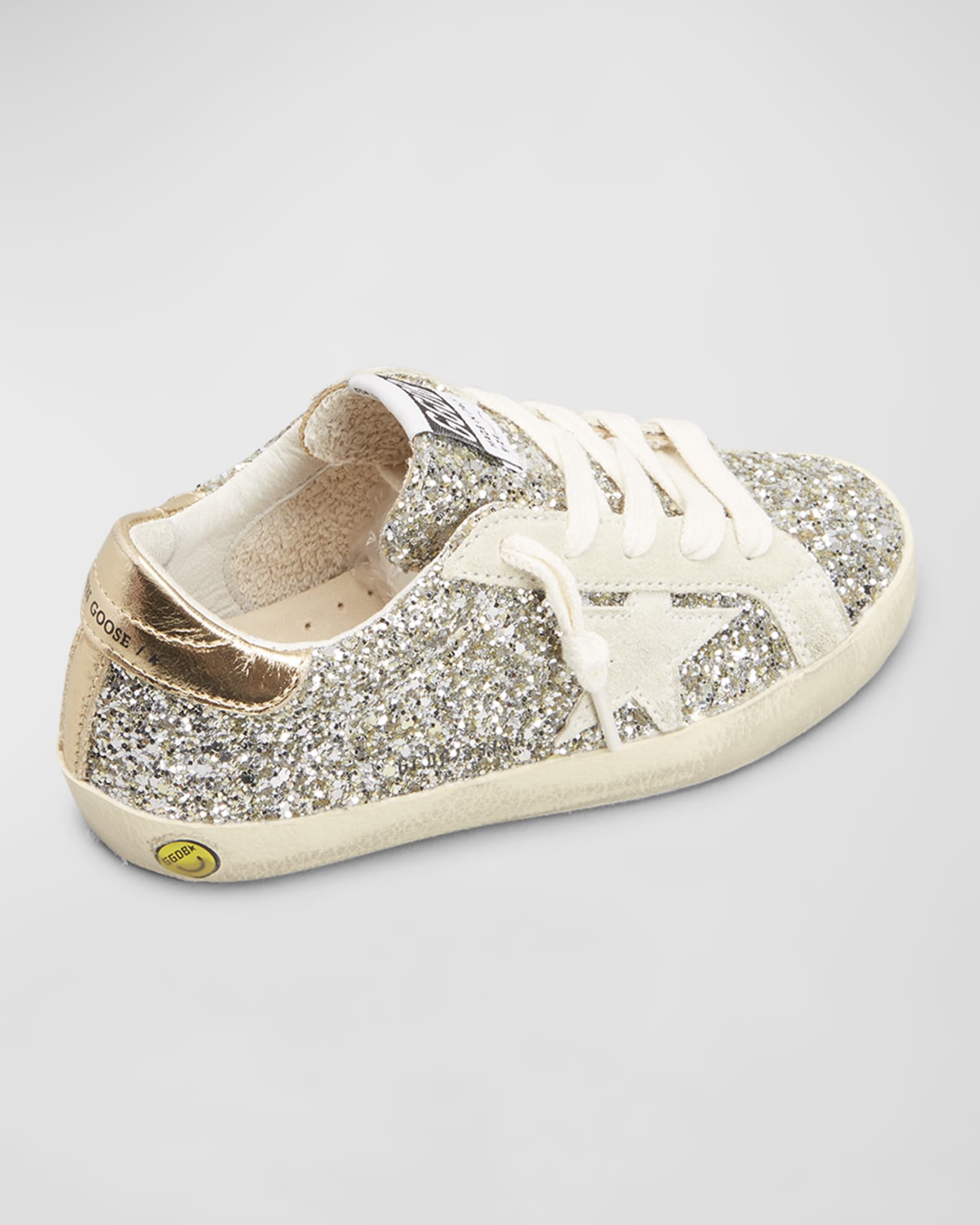 Girl's Super-Star Lace Up Glitter Sneakers | Neiman Marcus