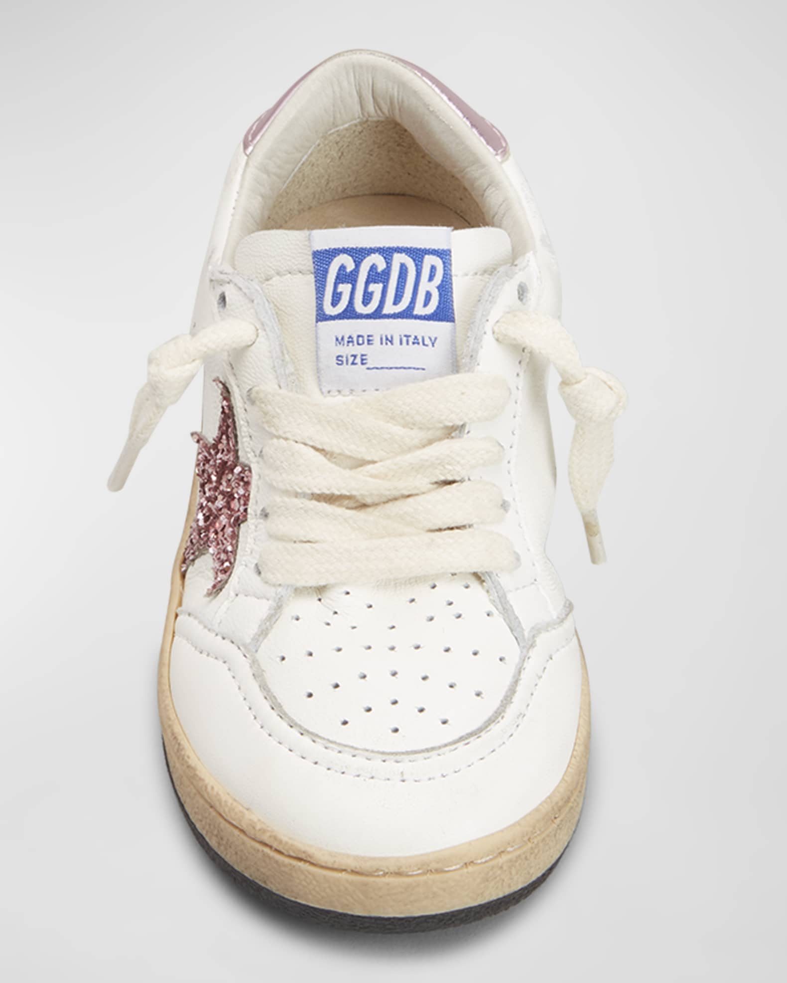Golden Goose Girl's Ballstar Leather Glitter Sneakers, Baby/Toddlers ...