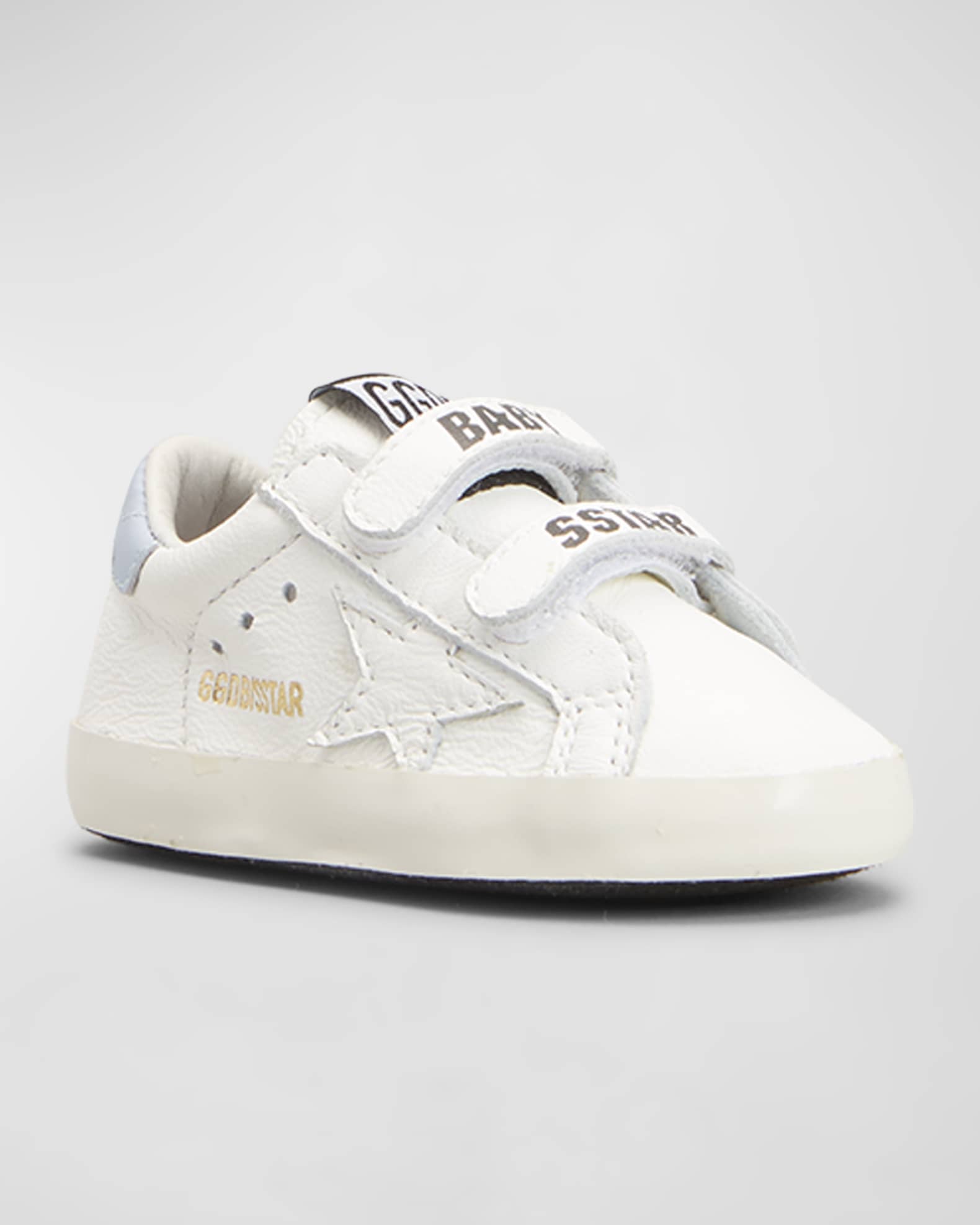 Golden Goose Girl's Old School Leather Grip-Strap Sneakers, Baby ...