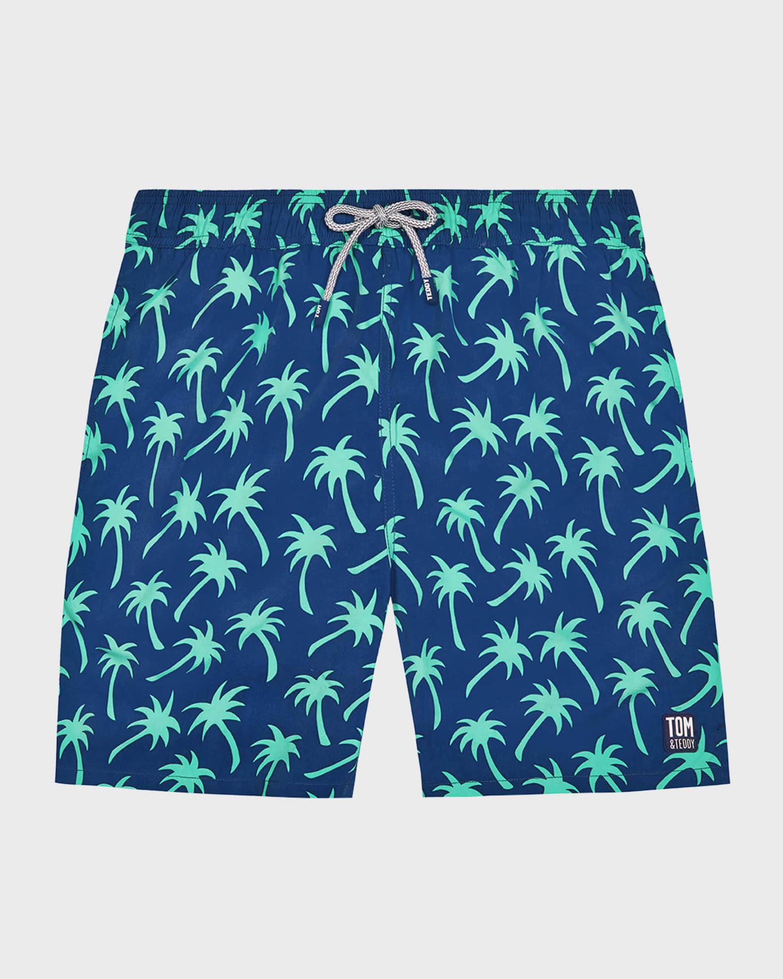 Tom & Teddy Men's Palm-Print Swim Trunks | Neiman Marcus