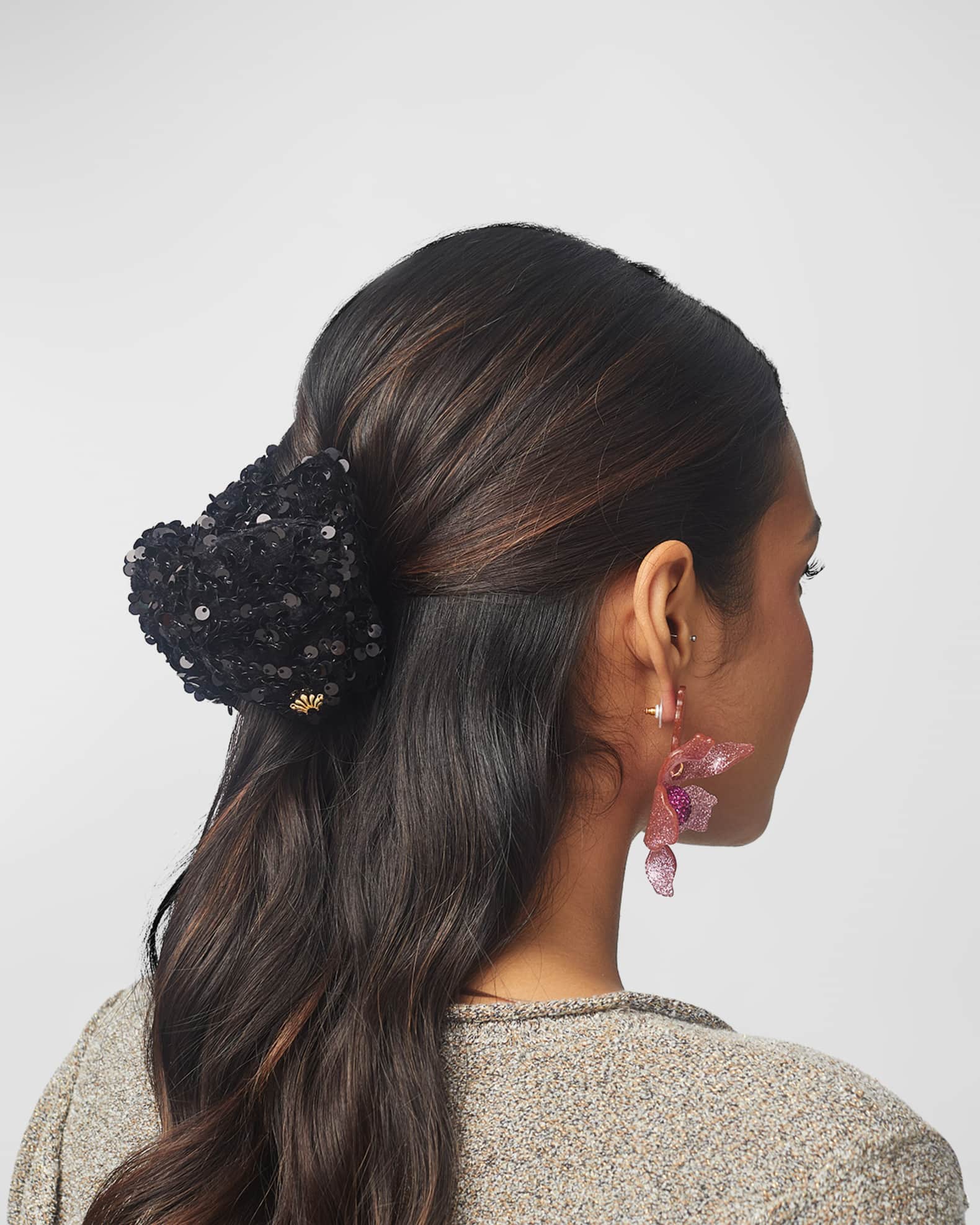 Lele Sadoughi Simone Sequin Bow Claw Clip | Neiman Marcus