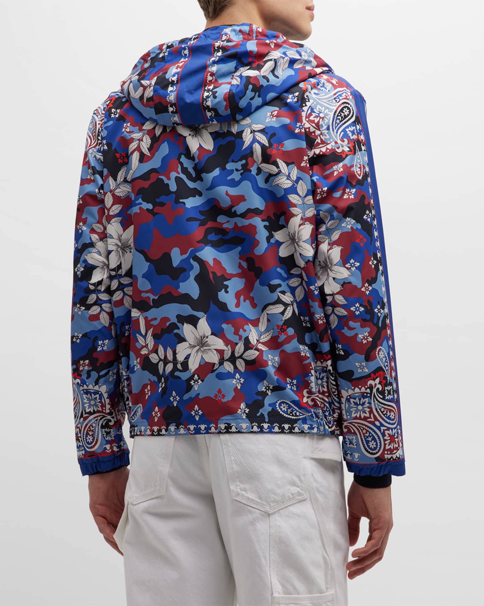 Moncler Men's Hotay Bandana Camo Hooded Jacket | Neiman Marcus