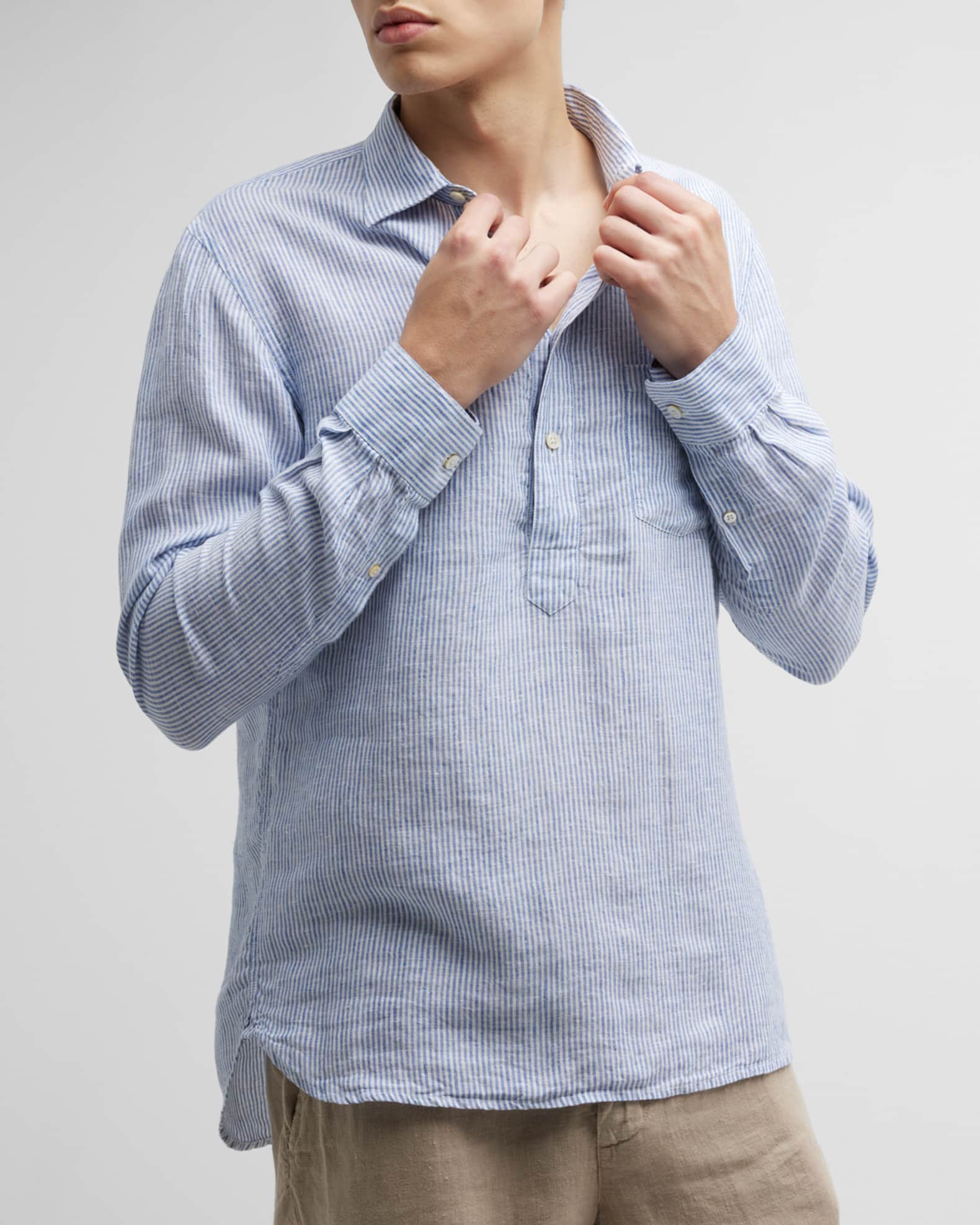 Swims Men's Amalfi Popover Linen Shirt | Neiman Marcus