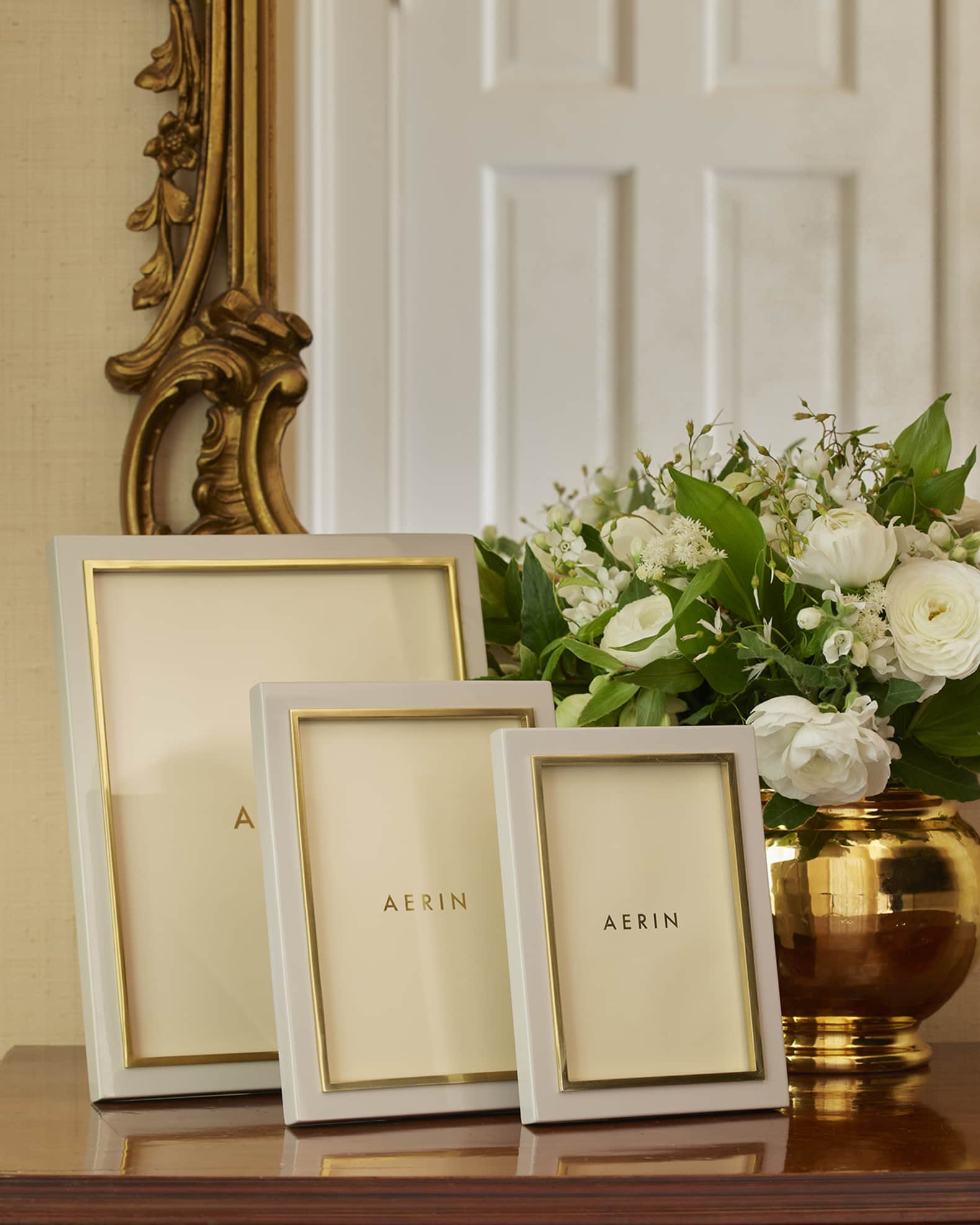 AERIN Varda Lacquer Photo Frame, French Blue - 4x6 | Neiman Marcus