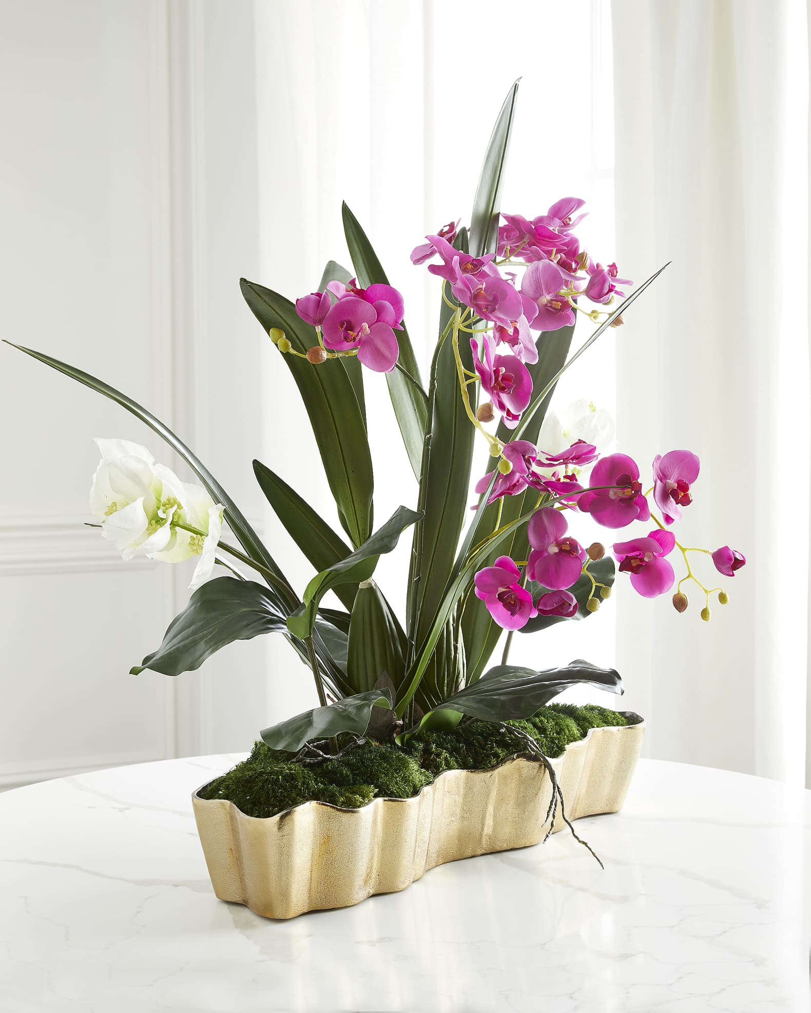 John-Richard Collection Golden Wavy Orchids Floral Arrangement | Neiman ...