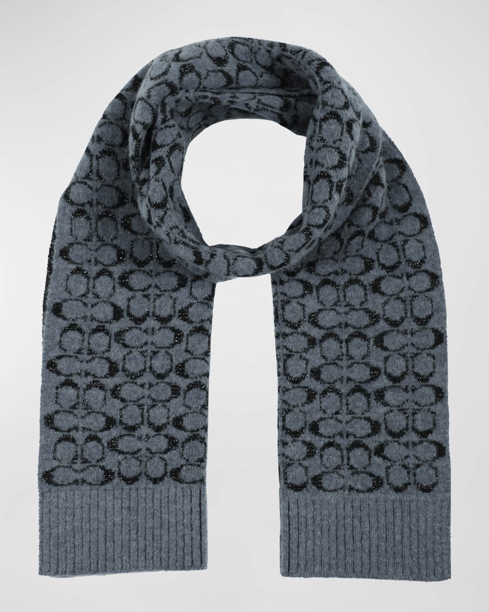 Coach Metallic Signature C Jacquard Scarf | Neiman Marcus