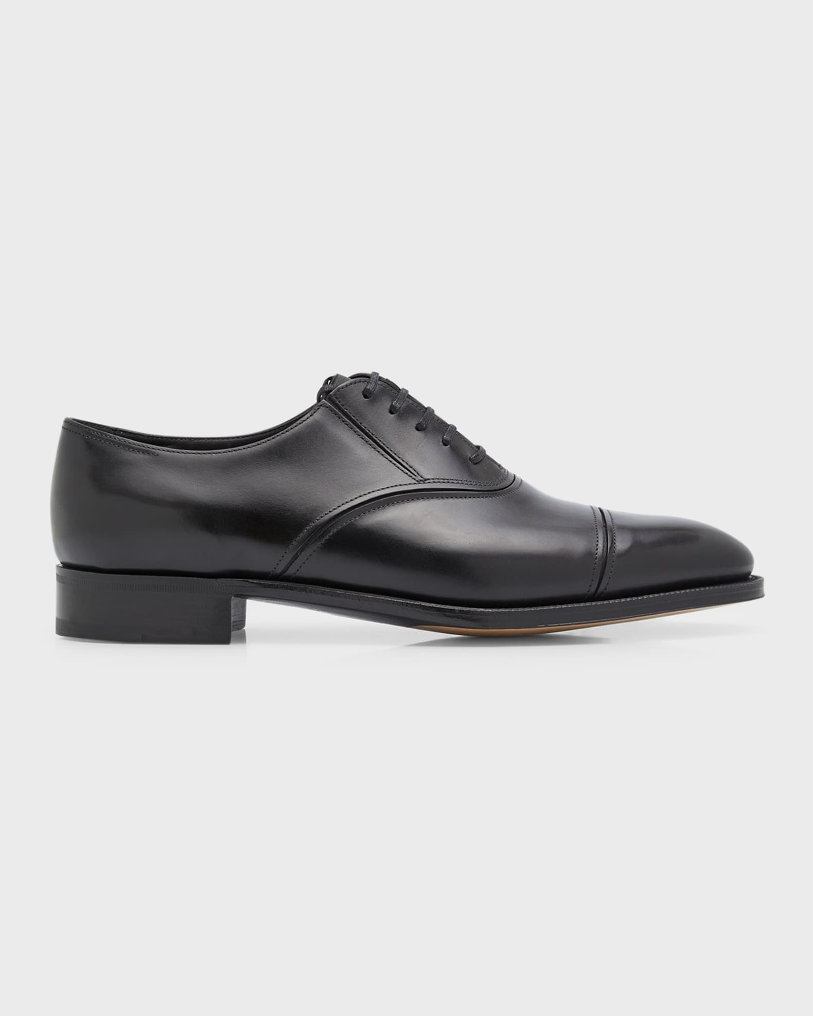 John Lobb Men's Moorgate Leather Cap Toe Oxfords | Neiman Marcus