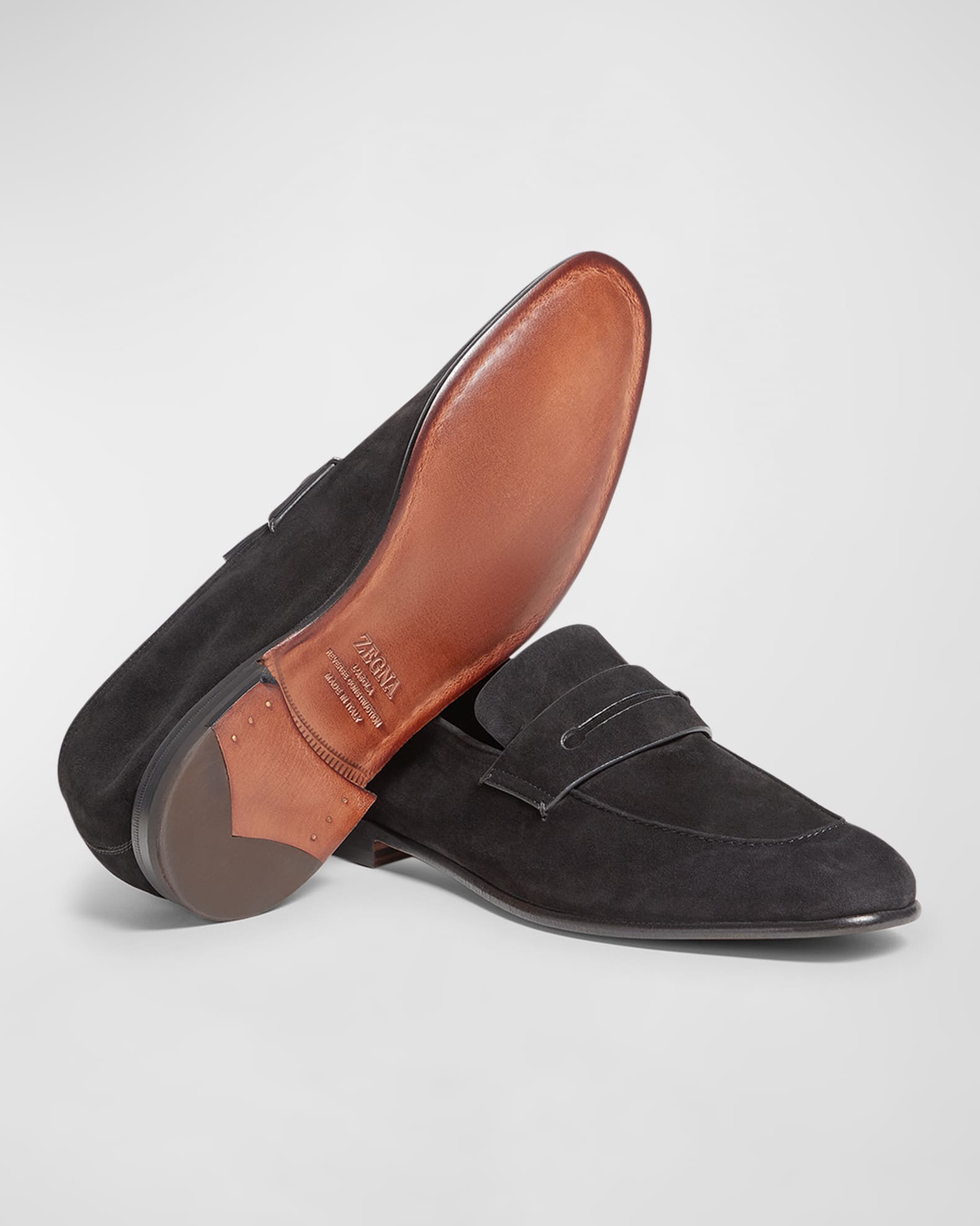 Men's Suede Penny Loafers | Neiman Marcus