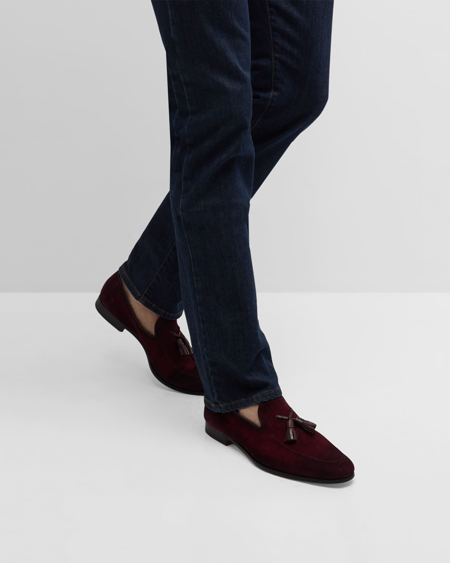 Magnanni Men's Seneca Suede Tassel Loafers | Neiman Marcus