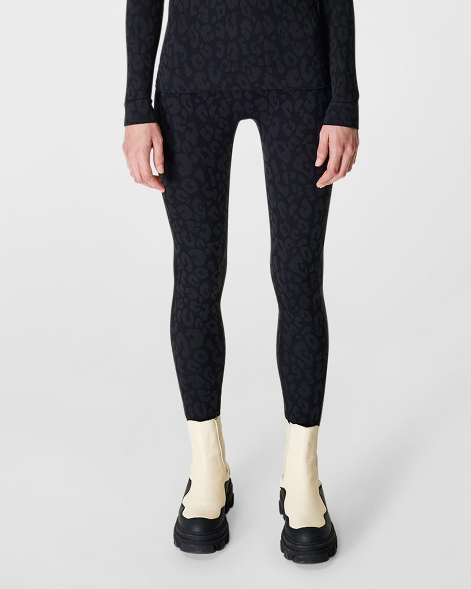 Sweaty Betty Leopard Jacquard Base Layer Leggings | Neiman Marcus