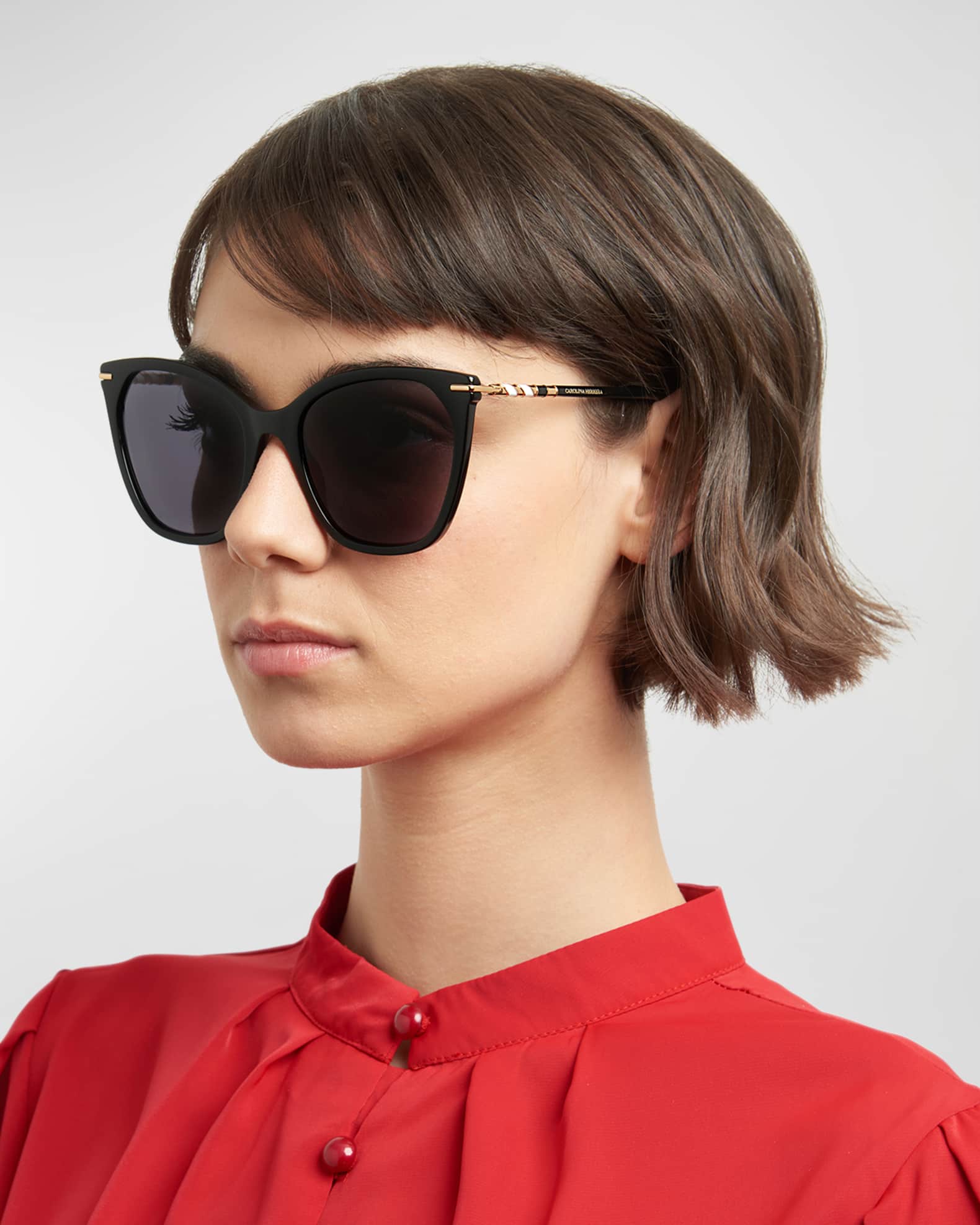 Carolina Herrera Multi-Color Acetate Cat-Eye Sunglasses | Neiman Marcus