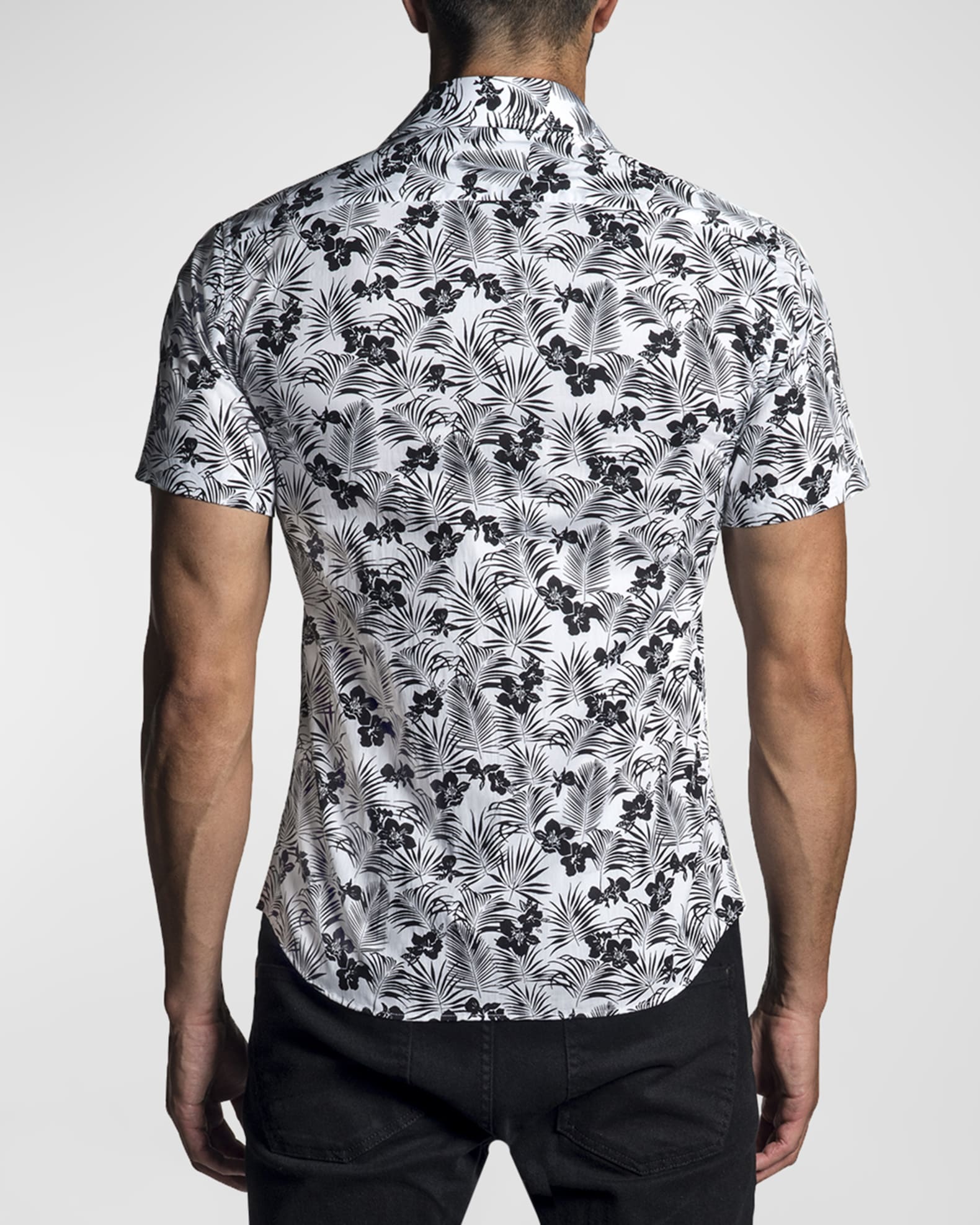 Jared Lang Men's Tropical-Print Slim Fit Sport Shirt | Neiman Marcus