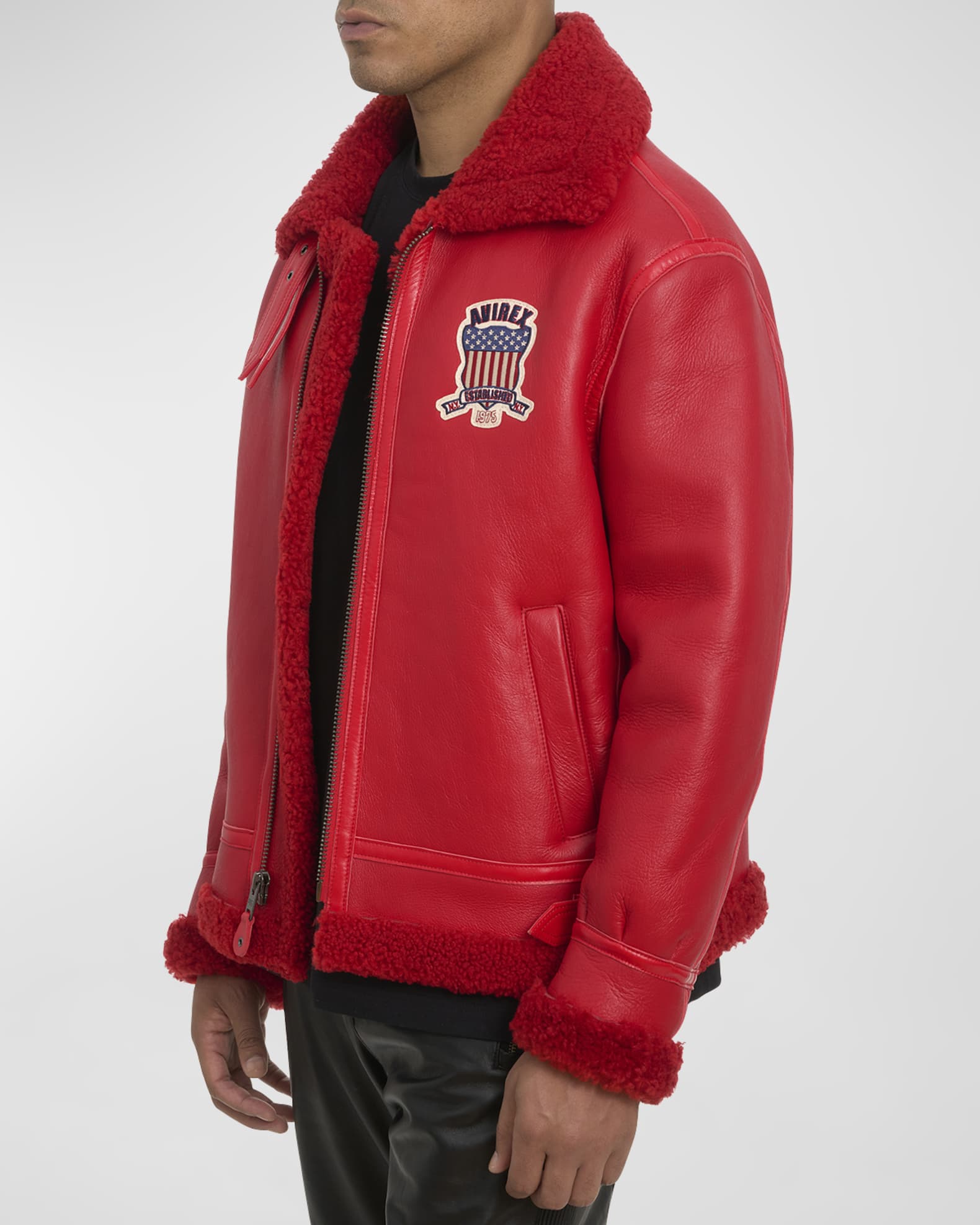 AVIREX Men's Icon Shearling Aviator Jacket | Neiman Marcus