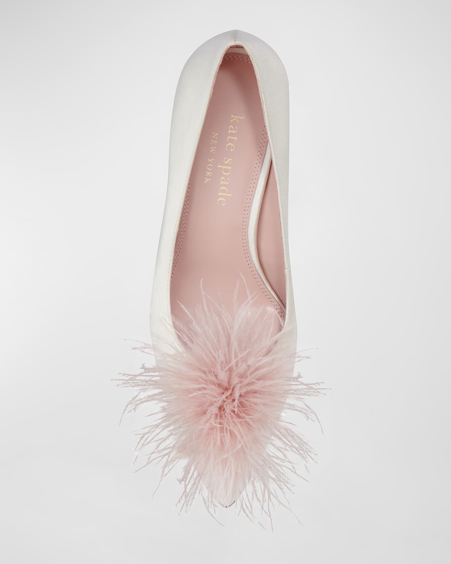 kate spade new york marabou feather pom pumps | Neiman Marcus