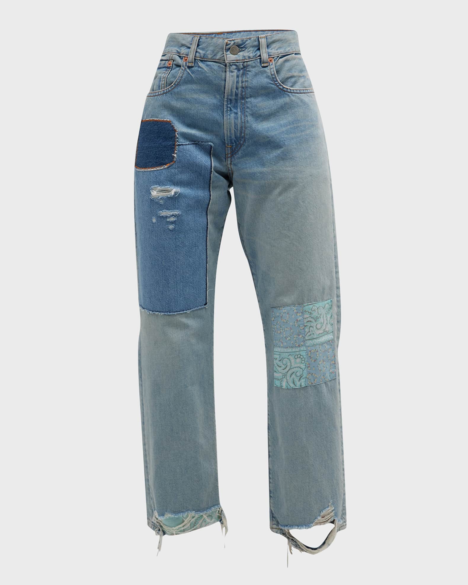 Denimist Lucy Patchwork Boyfriend Jeans | Neiman Marcus