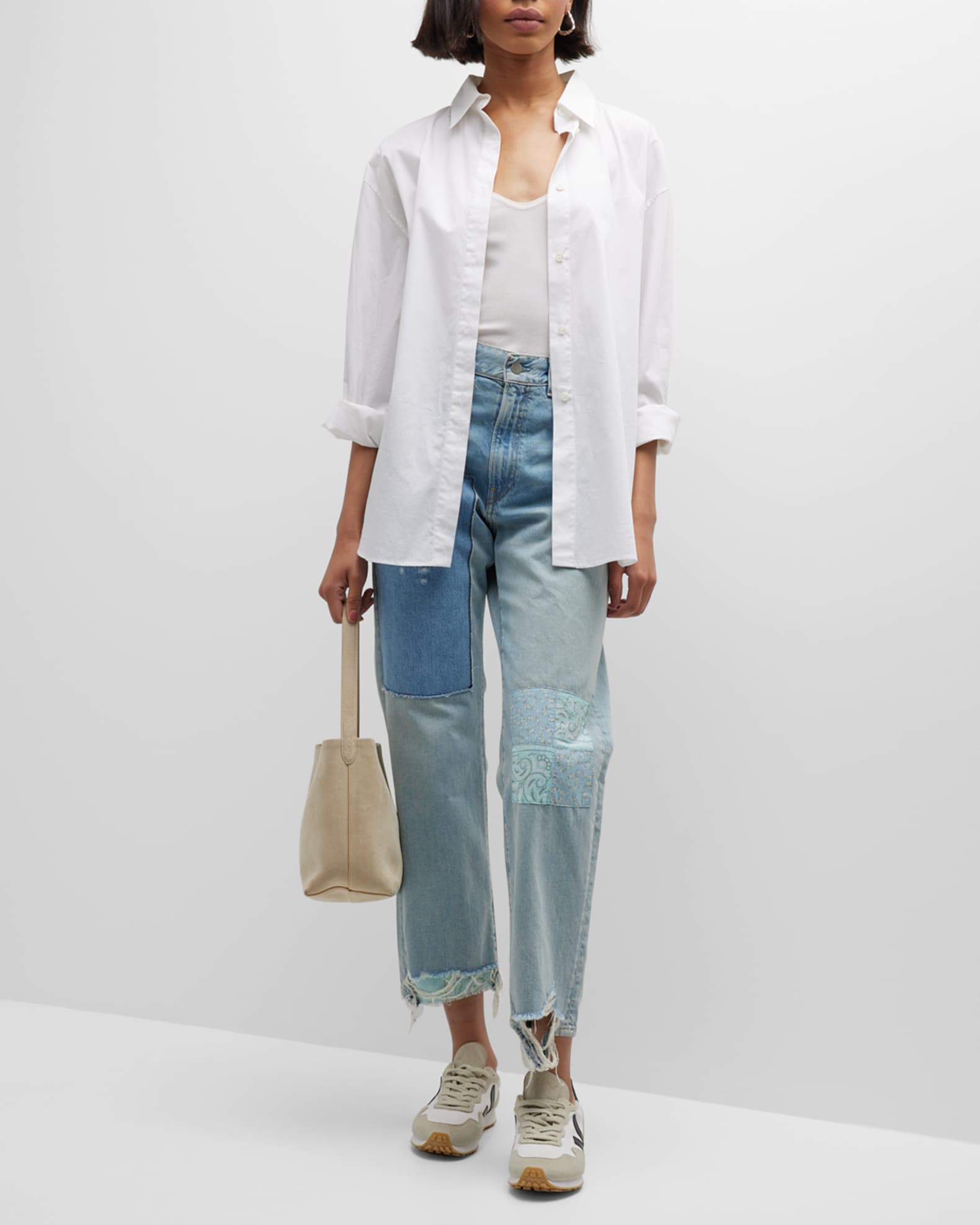 Denimist Lucy Patchwork Boyfriend Jeans | Neiman Marcus