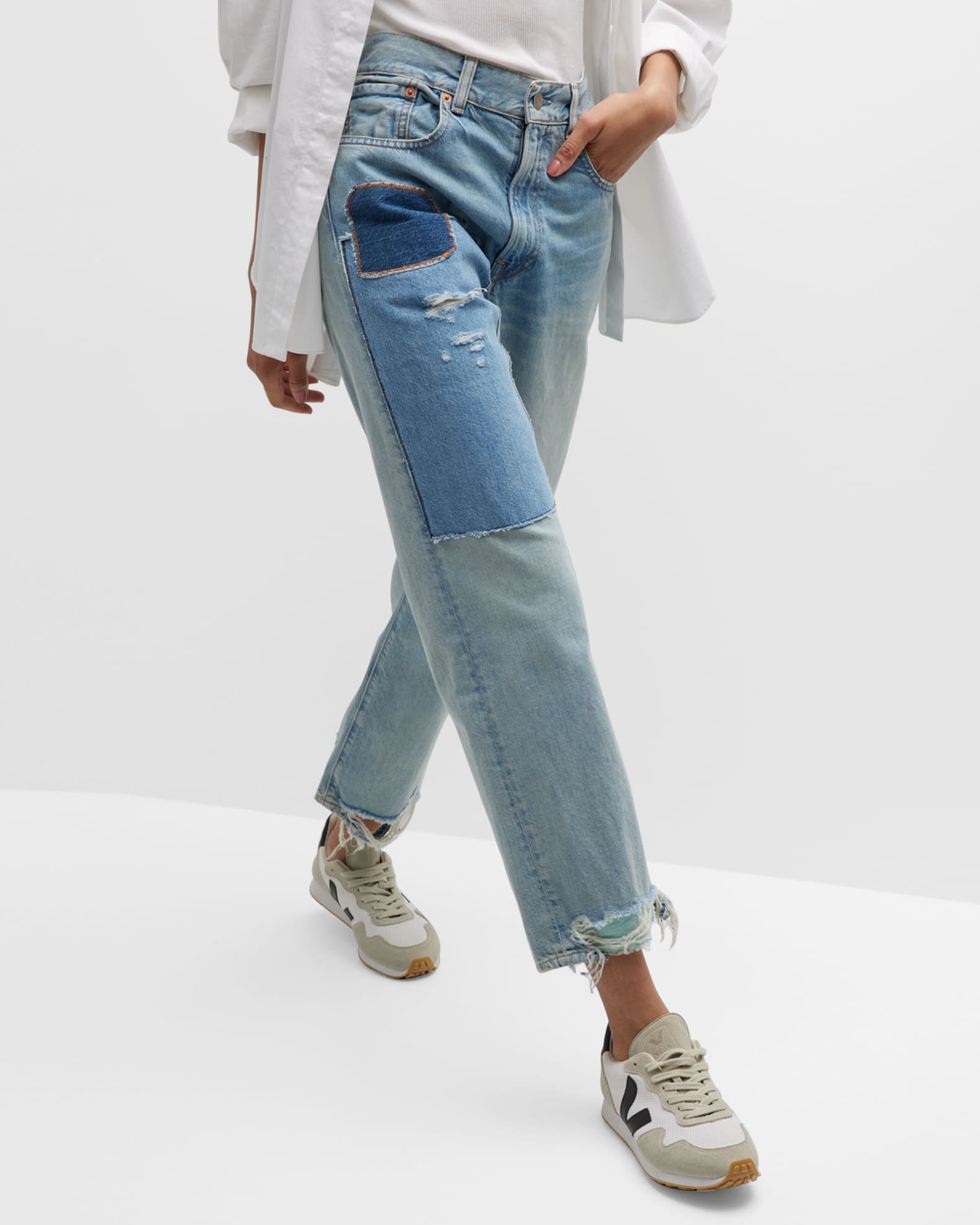 Denimist Lucy Patchwork Boyfriend Jeans | Neiman Marcus