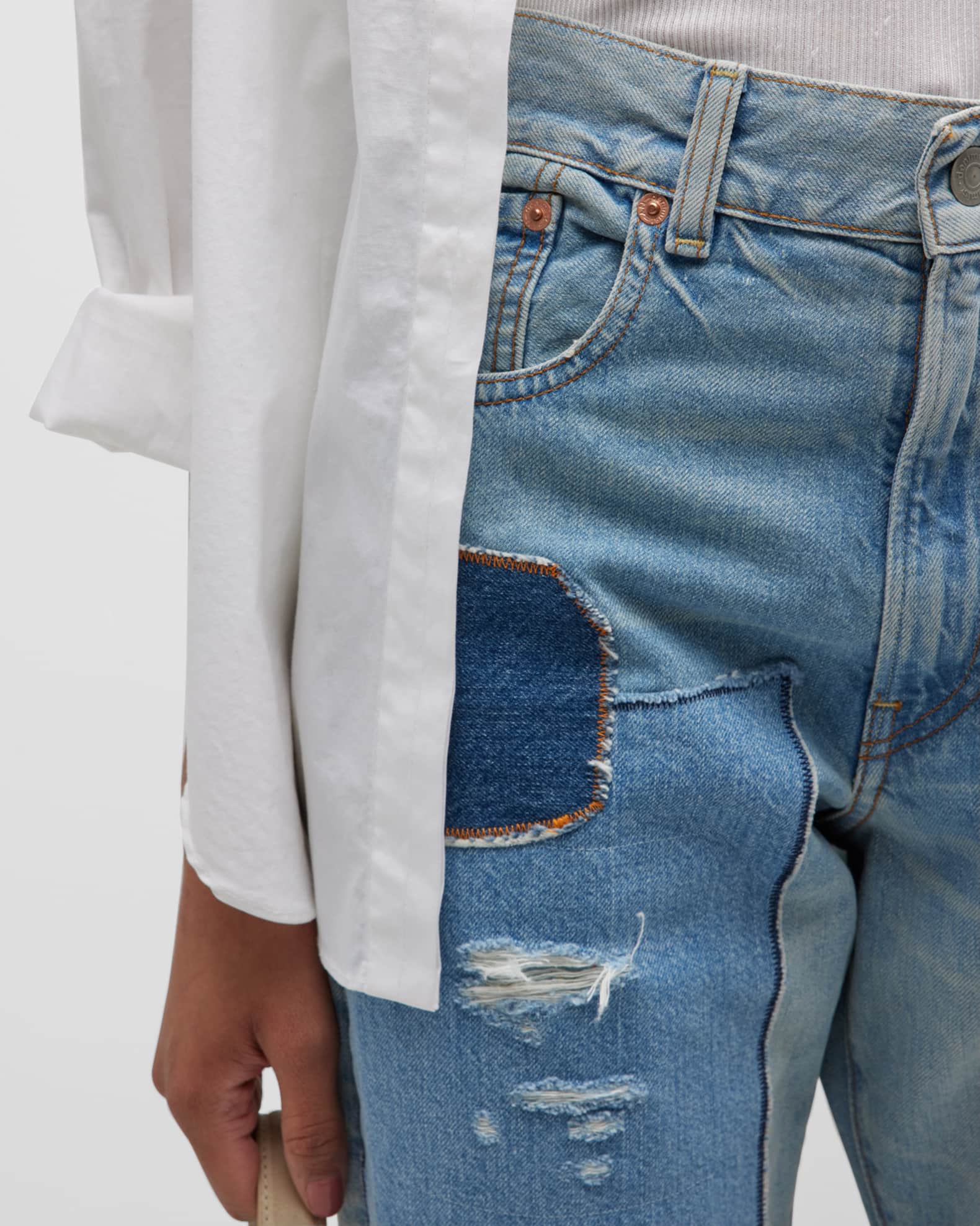 Denimist Lucy Patchwork Boyfriend Jeans | Neiman Marcus