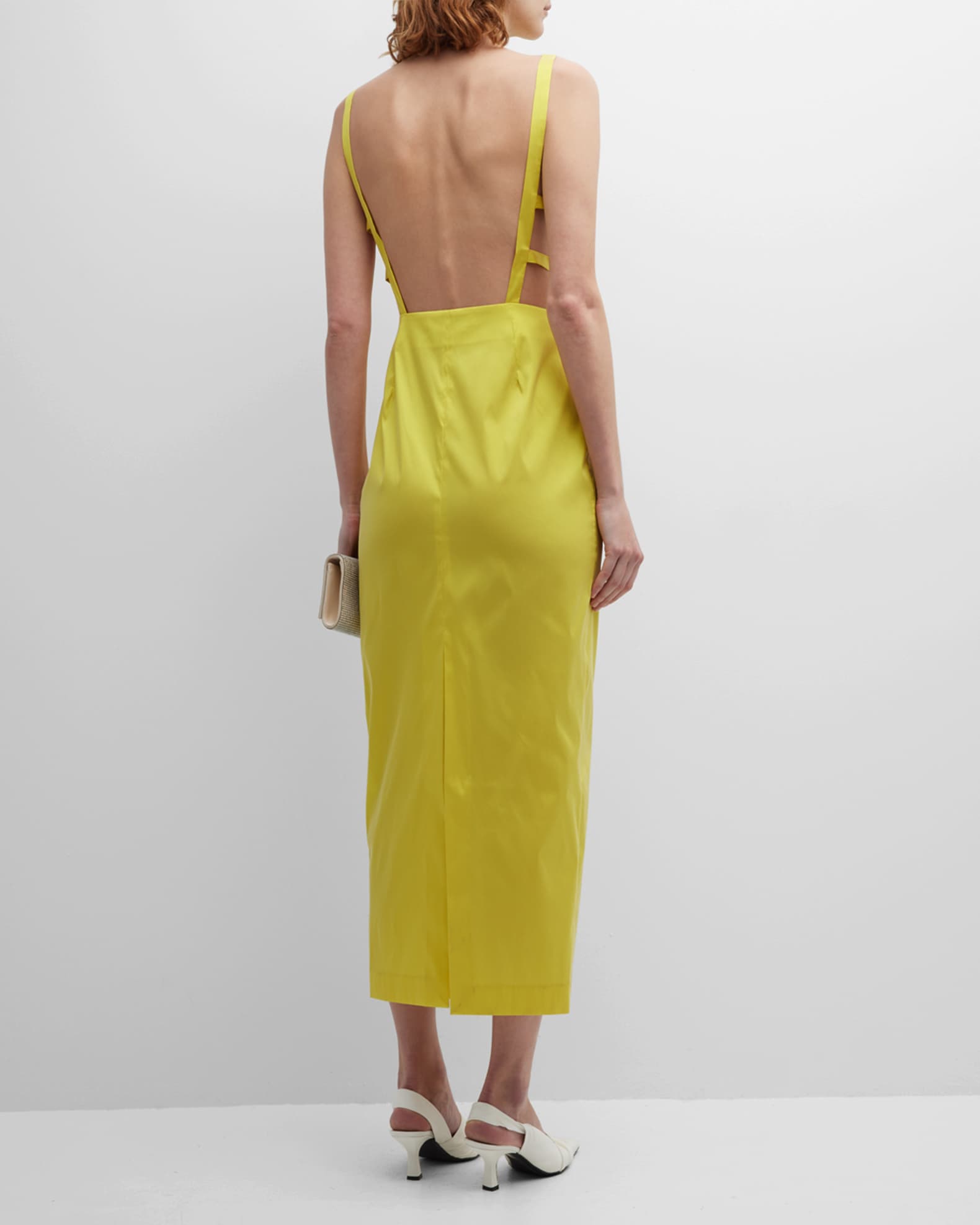 BERNADETTE Kim Midi Dress with Bow Details | Neiman Marcus