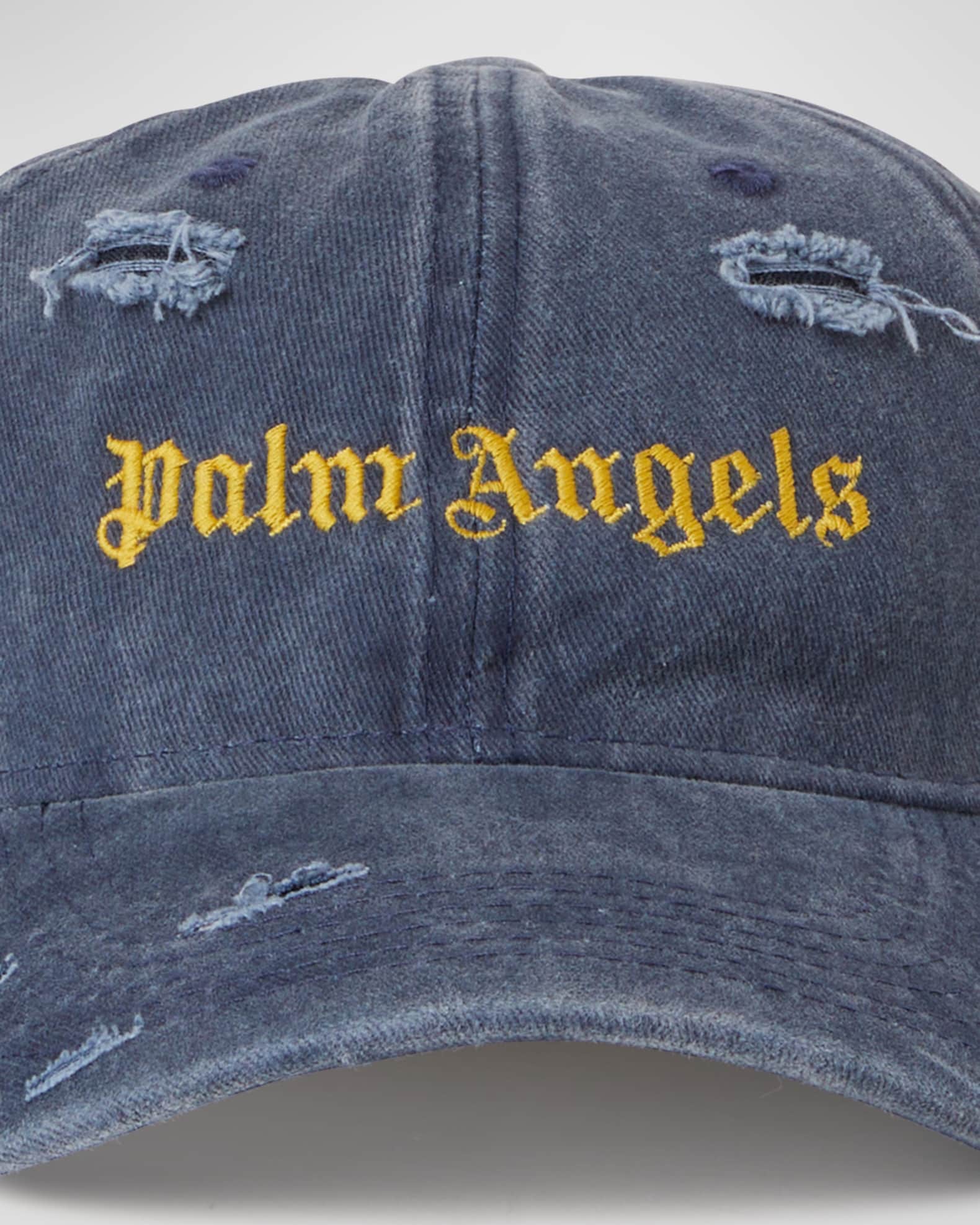 Palm Angels Men's Ripped Logo Baseball Cap | Neiman Marcus
