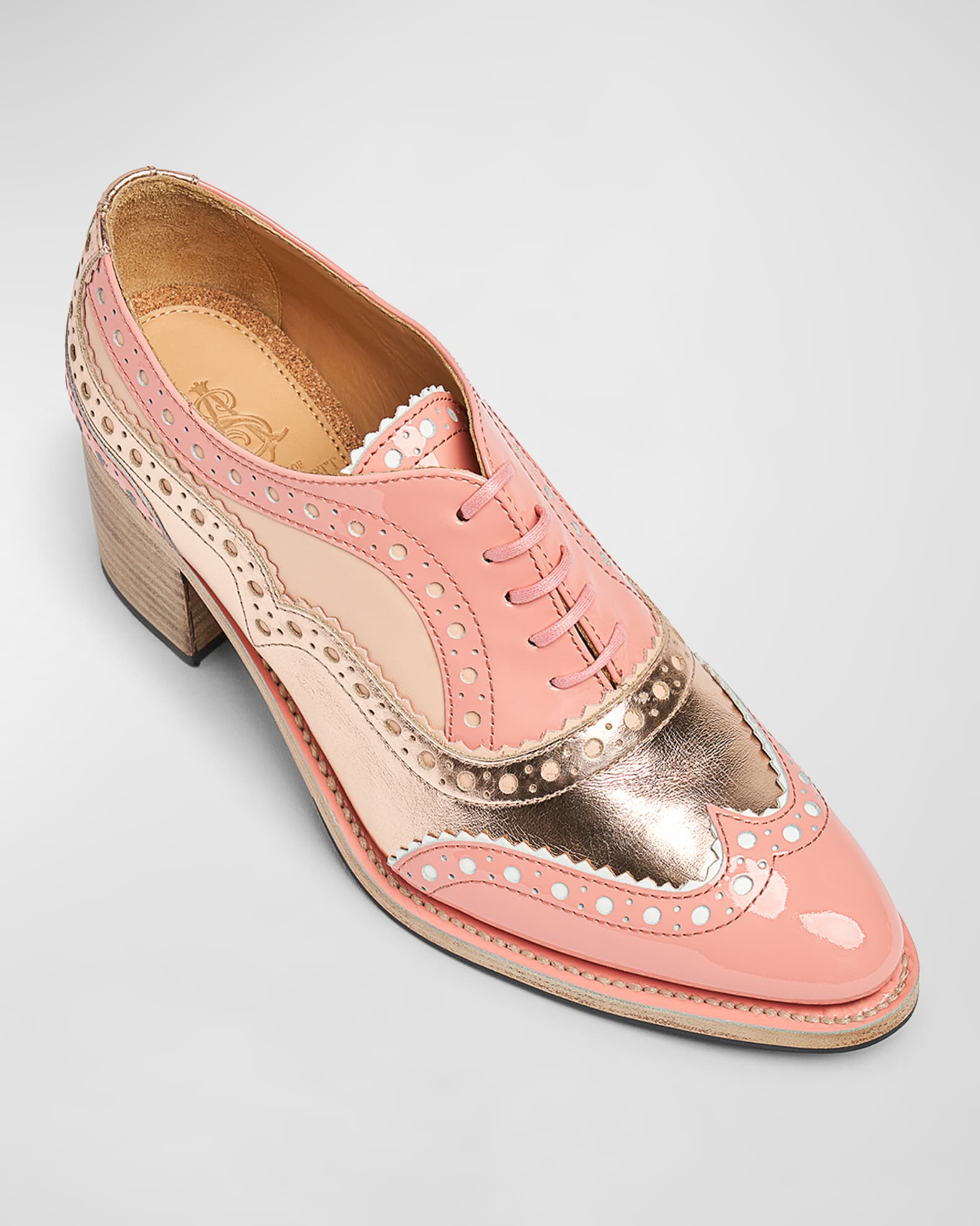 The Office of Angela Scott Mrs. Doubt Metallic Patent Leather Oxford ...