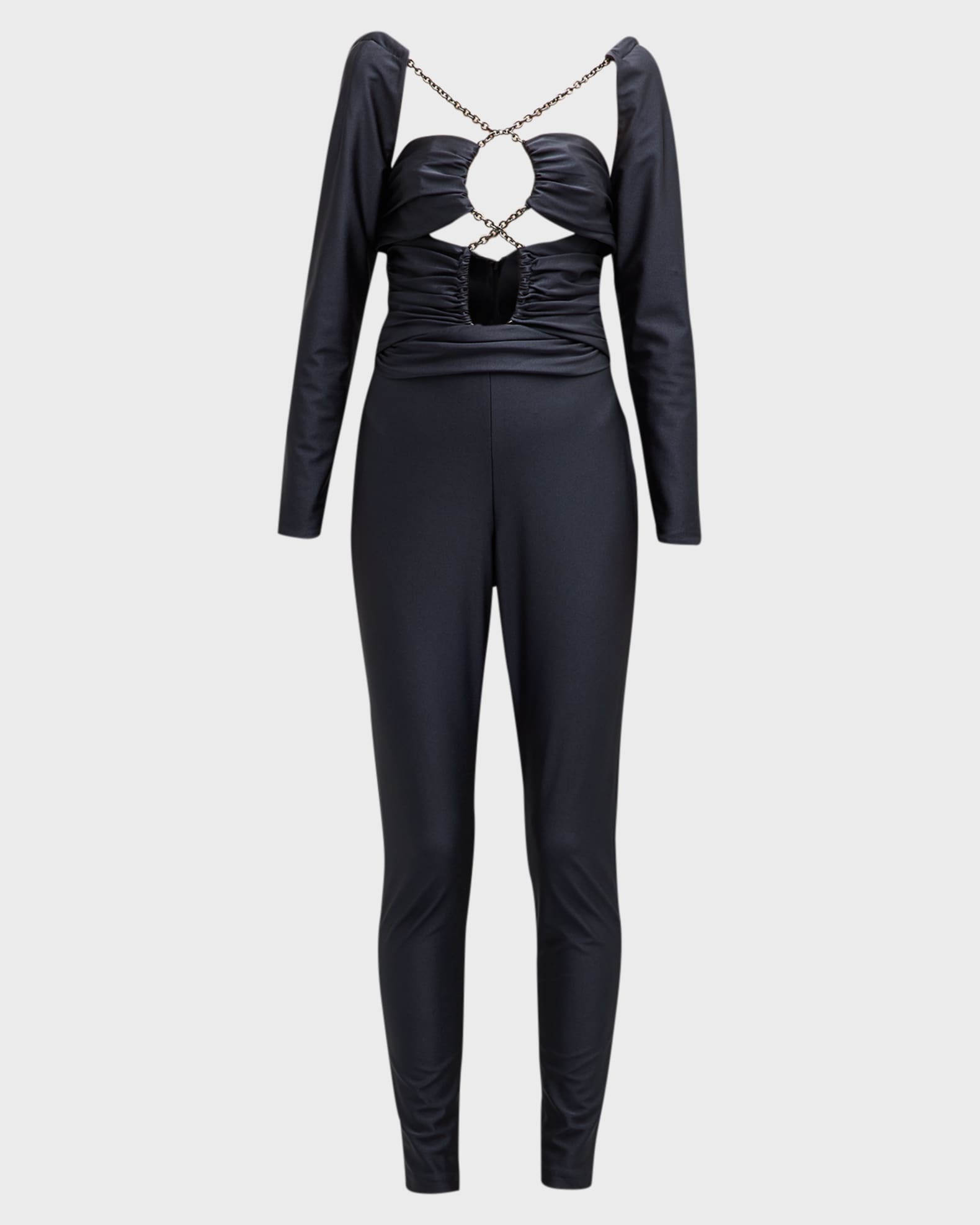 Dundas Holly Chain Cutout Skinny-Leg Jumpsuit | Neiman Marcus