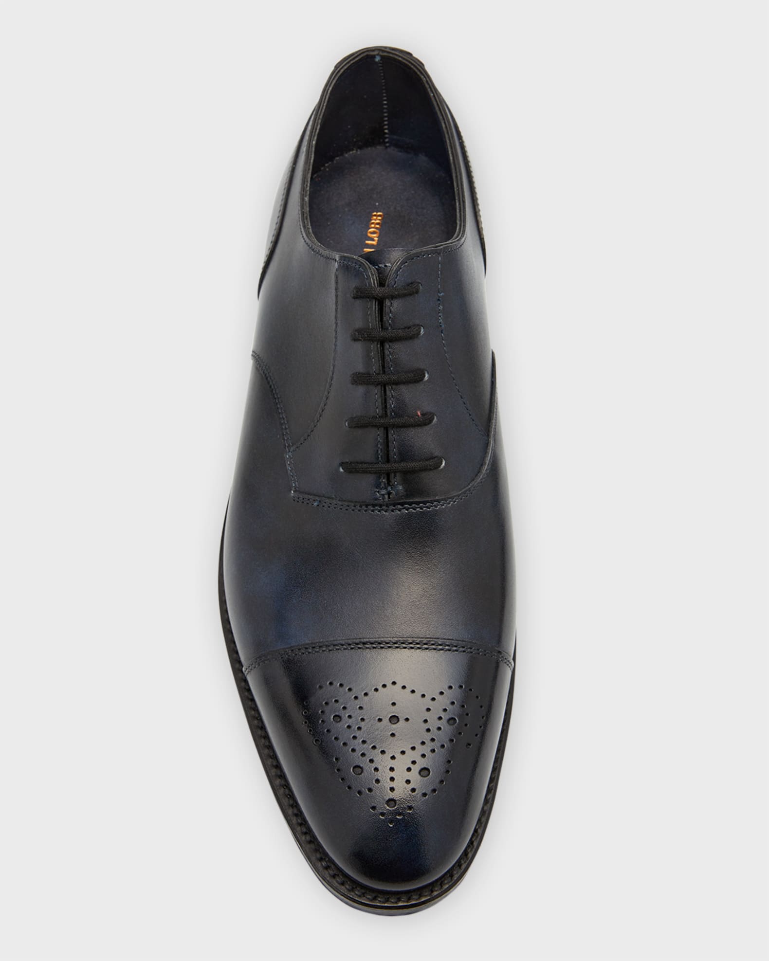 John Lobb Men's Hartland Cap Toe Brogue Leather Oxfords | Neiman Marcus