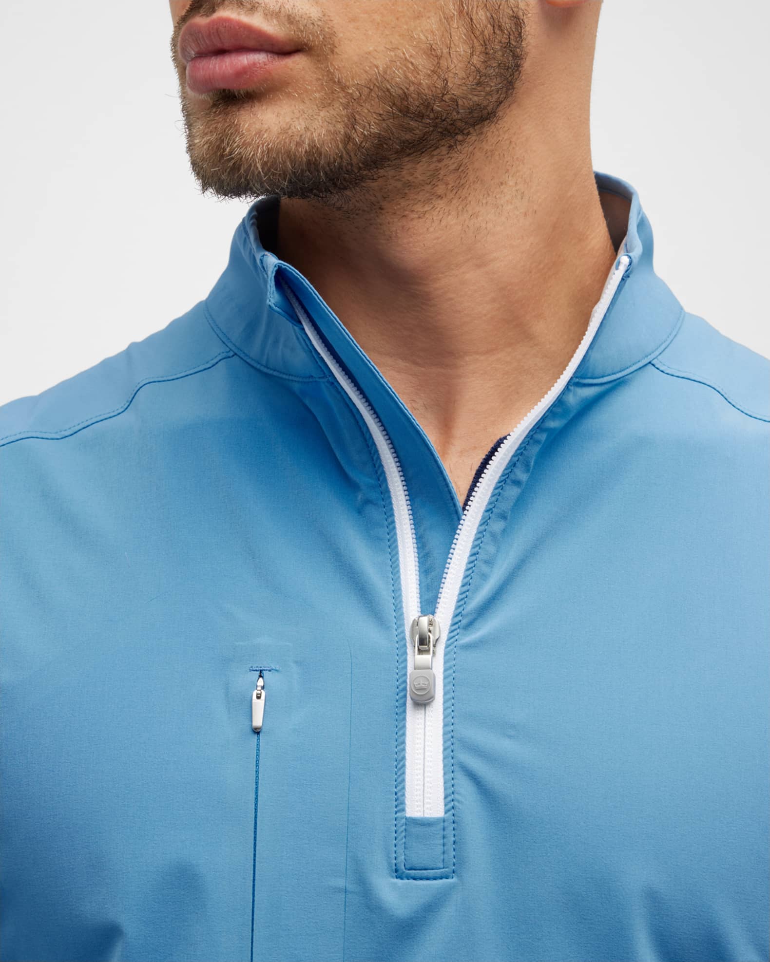 Peter Millar Men's Flex Adapt Wind-Resistant Half-Zip Vest | Neiman Marcus