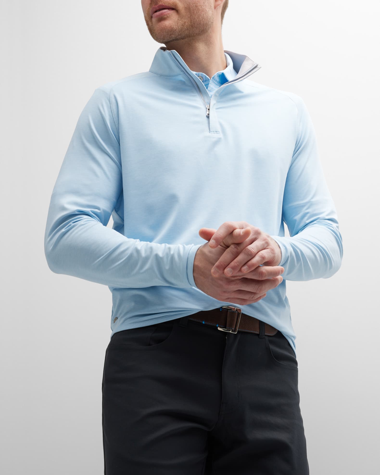 Peter Millar Men's Stealth Performance Stretch Quarter-Zip Sweater ...