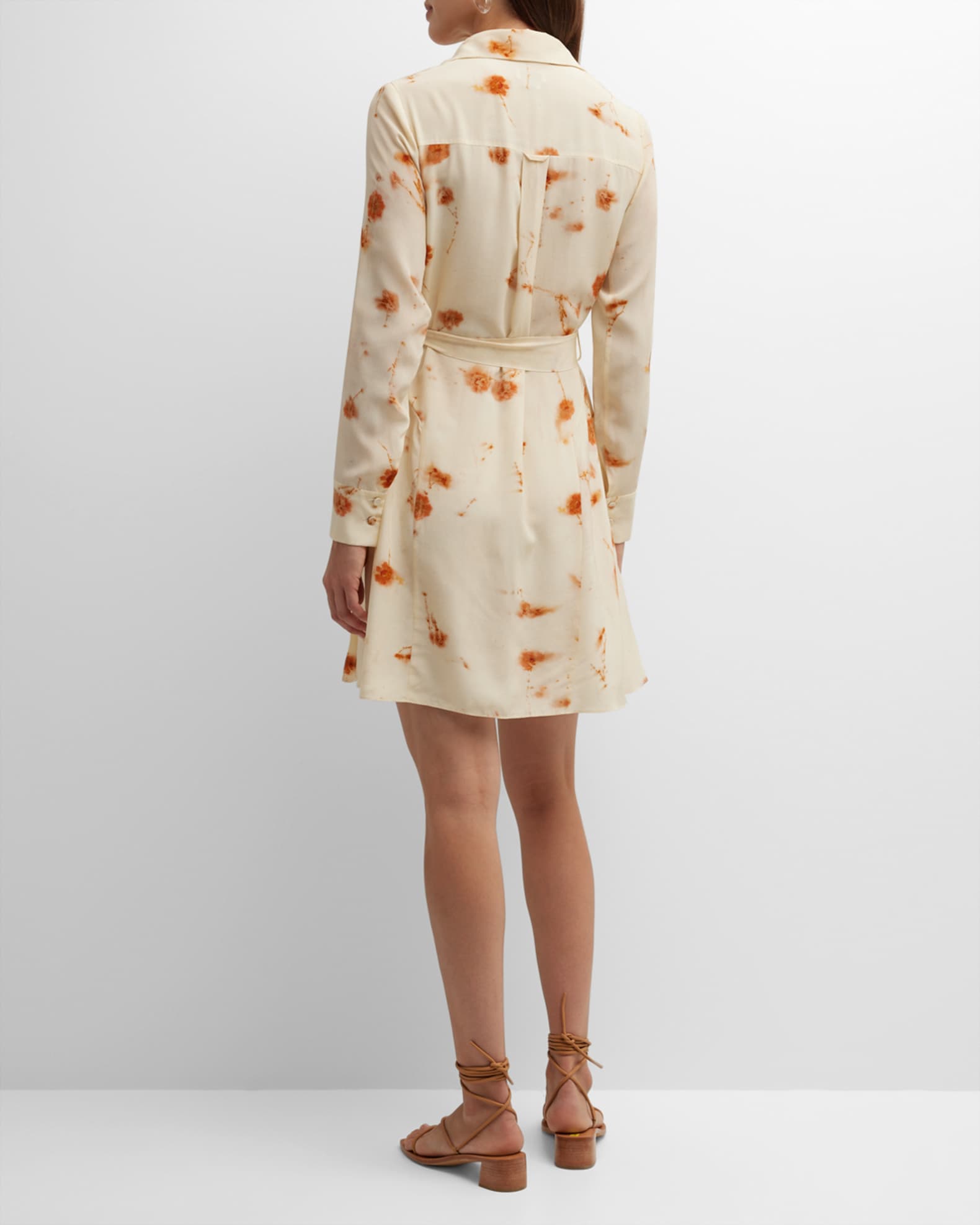 Jason Wu Belted Floral-Print Silk Shirtdress | Neiman Marcus