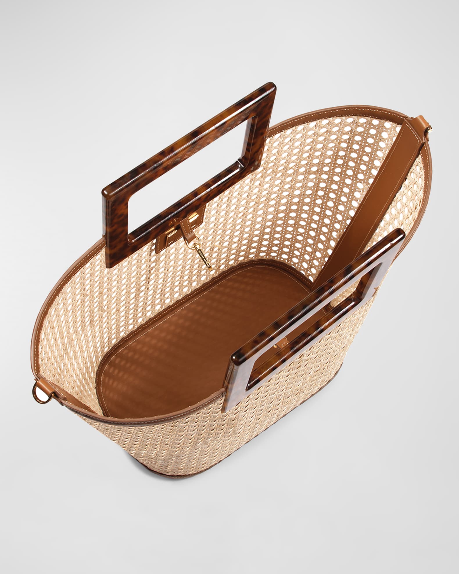 Marina Raphael Riviera Cutout Wicker Tote Bag | Neiman Marcus