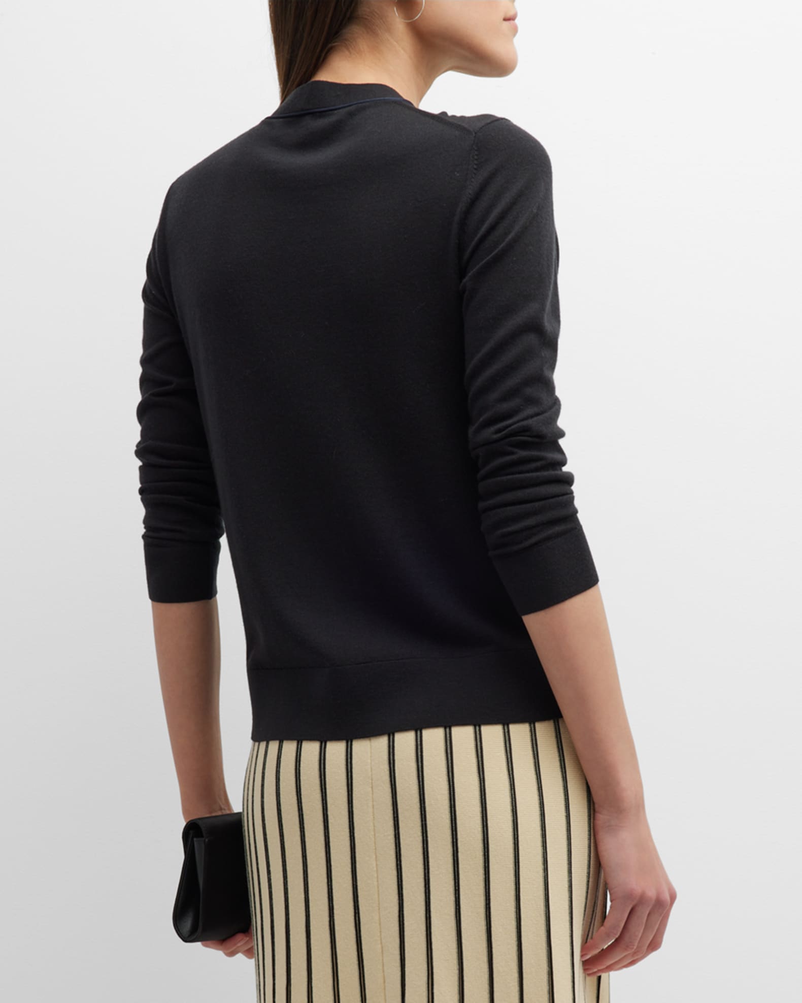 Tory Burch Simone Button-Down Wool-Silk Cardigan | Neiman Marcus
