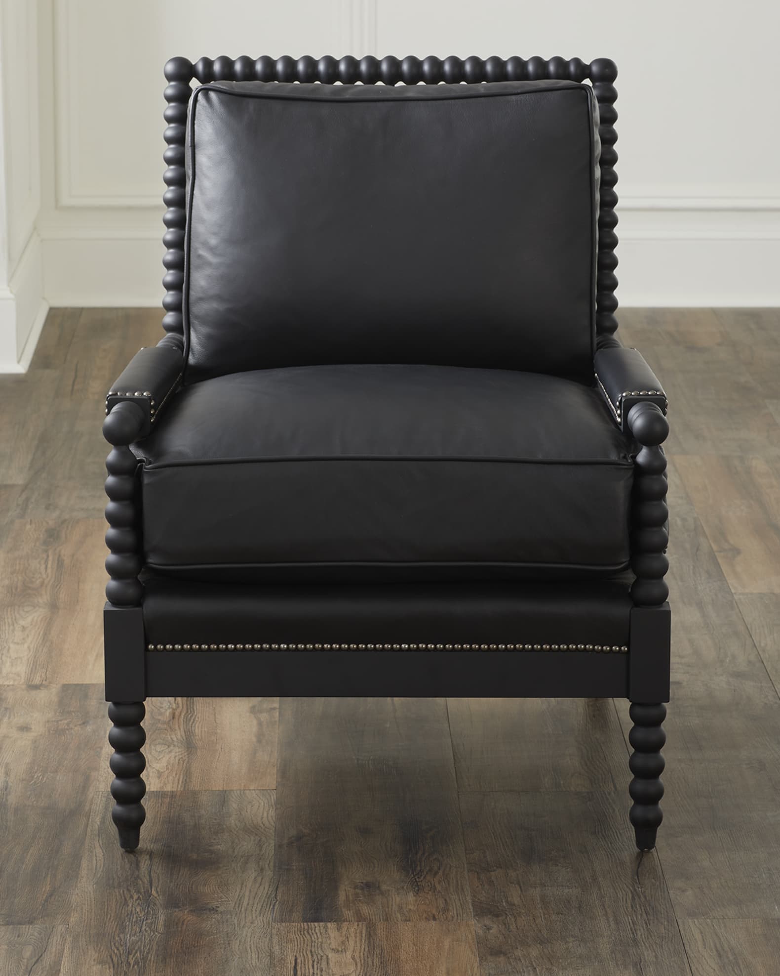 Old Hickory Tannery Graham Leather Spindle Chair | Neiman Marcus