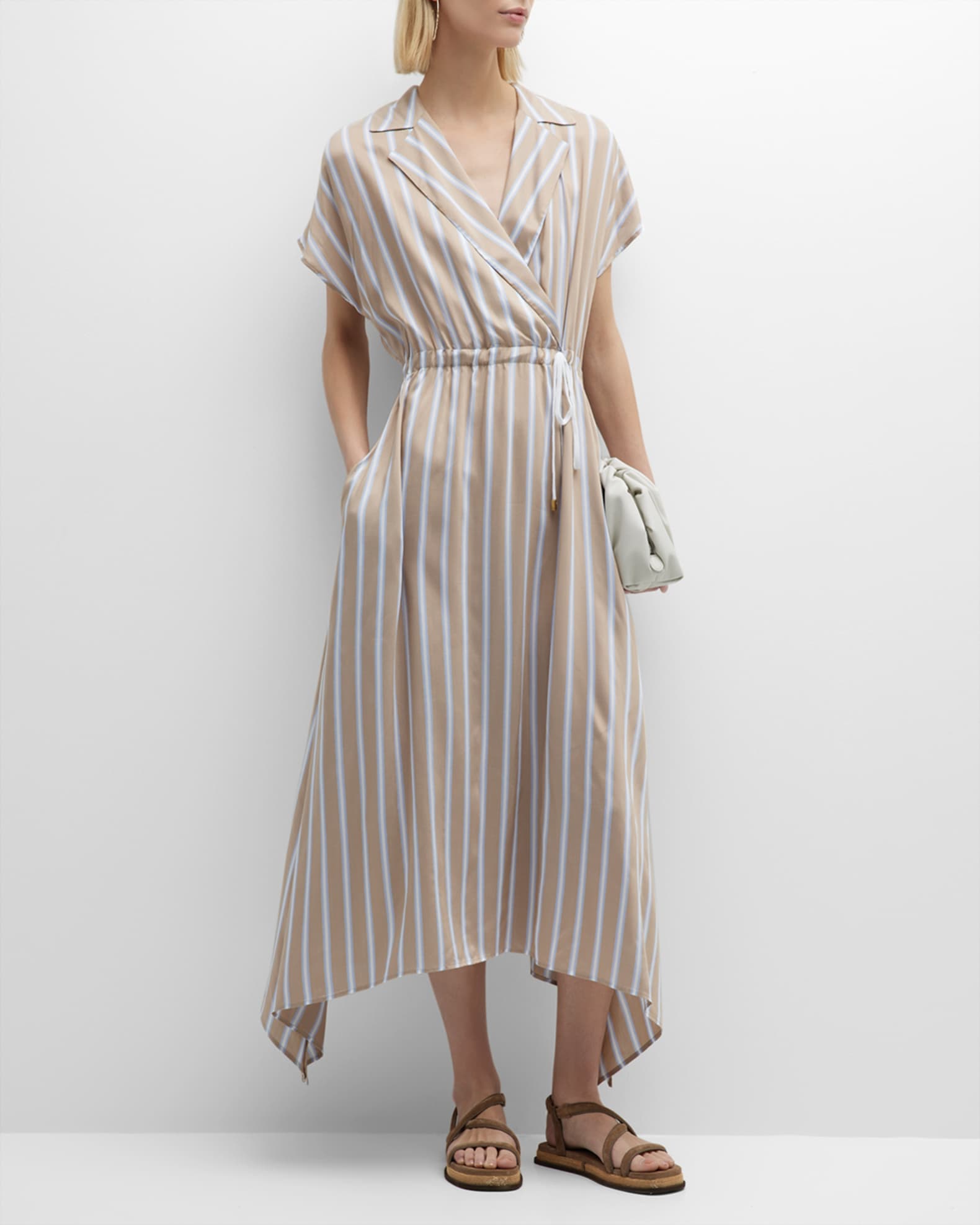 Peserico Striped Handkerchief Maxi Dress | Neiman Marcus