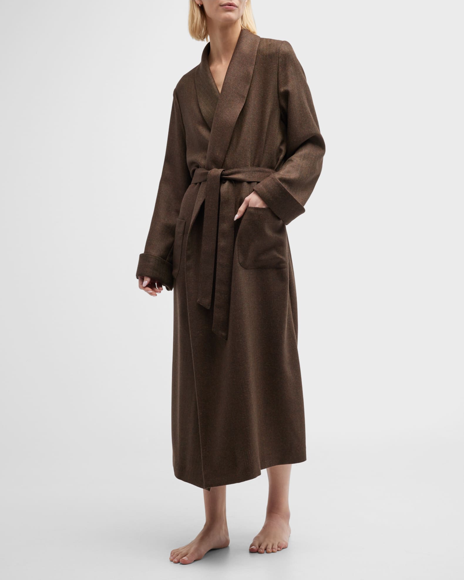 Loro Piana Long Cashmere & Alpaca Robe | Neiman Marcus