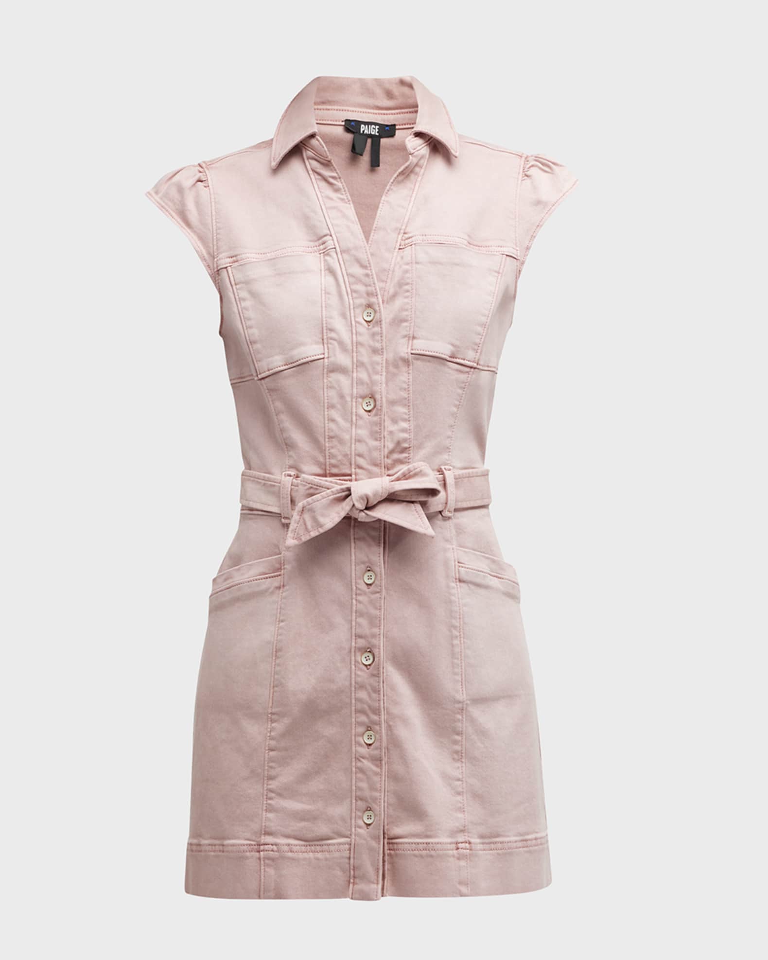 PAIGE Jaxsyn Belted Mini Utility Dress | Neiman Marcus