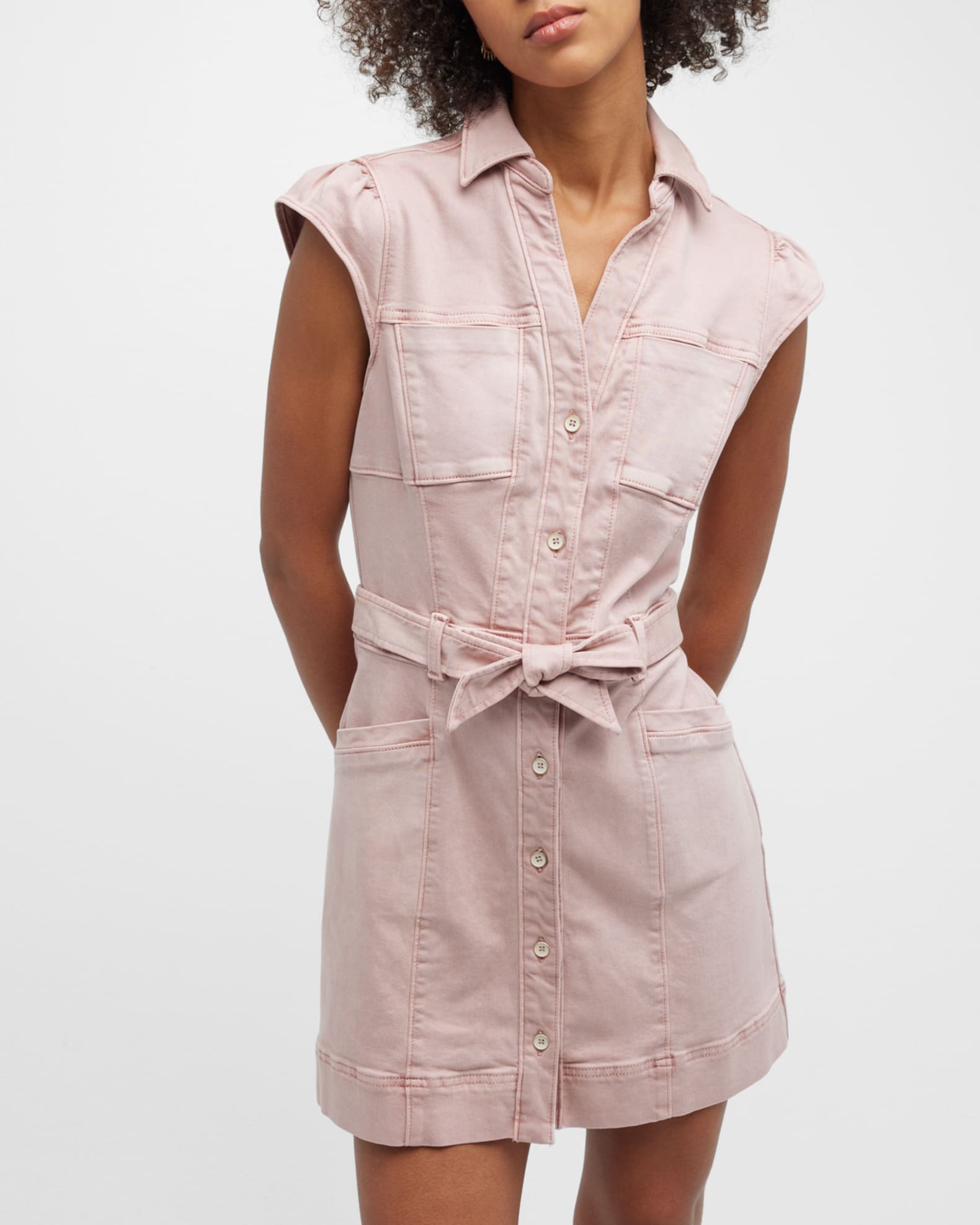 PAIGE Jaxsyn Belted Mini Utility Dress | Neiman Marcus