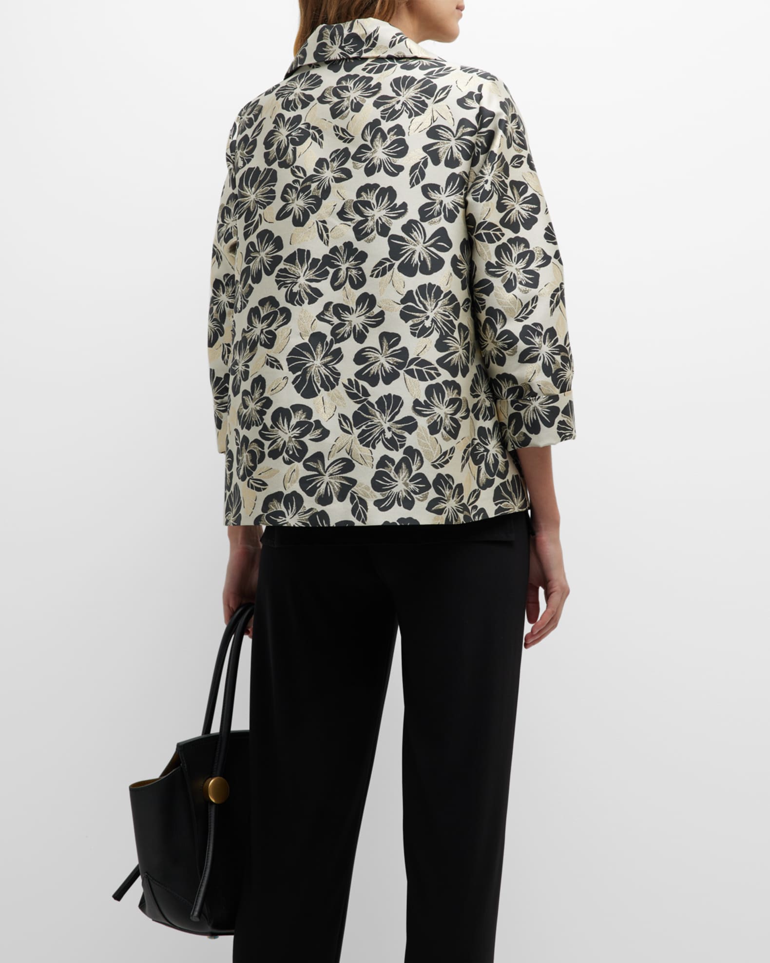 Caroline Rose Tropical Dream Floral Jacquard Jacket | Neiman Marcus