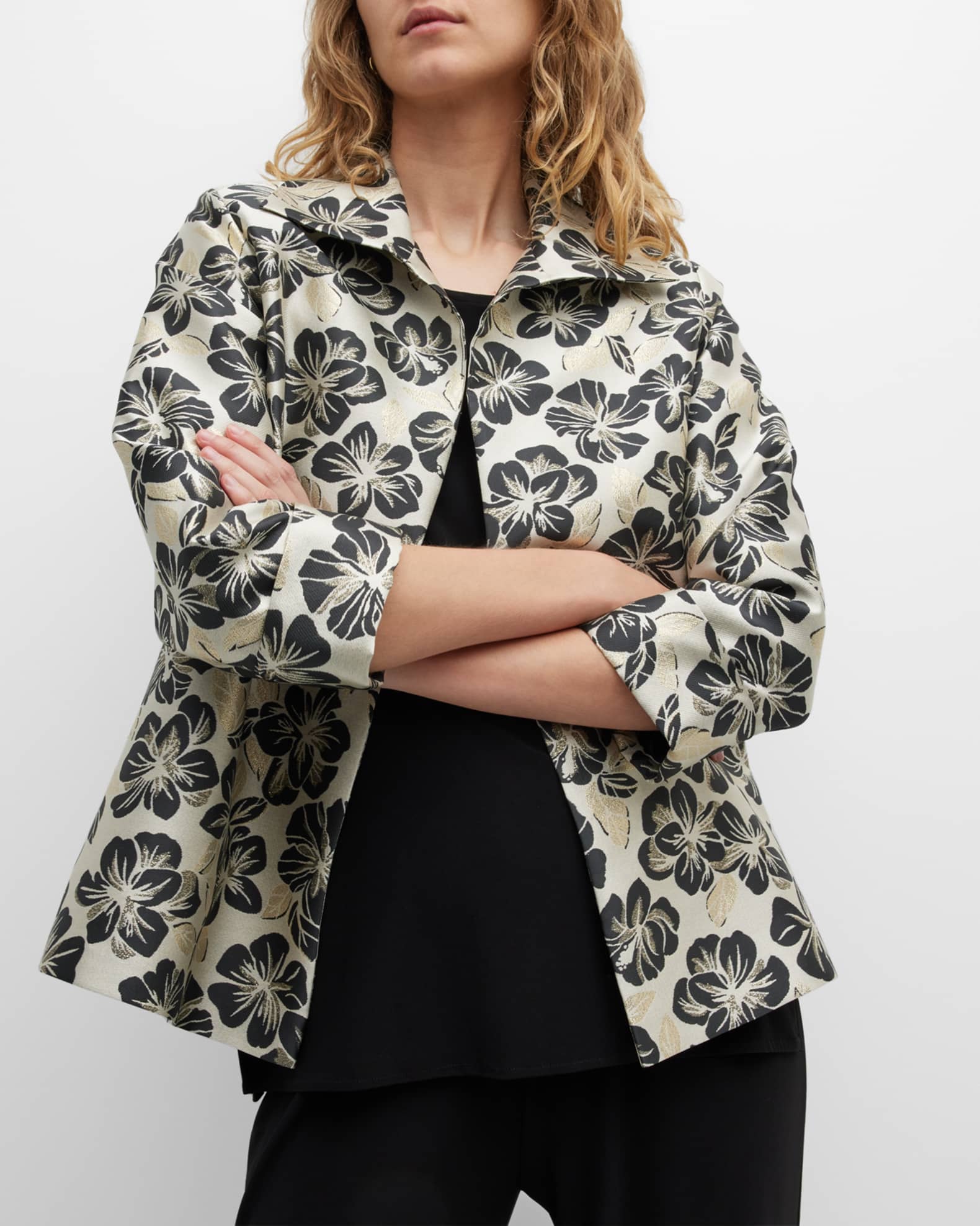 Caroline Rose Tropical Dream Floral Jacquard Jacket | Neiman Marcus