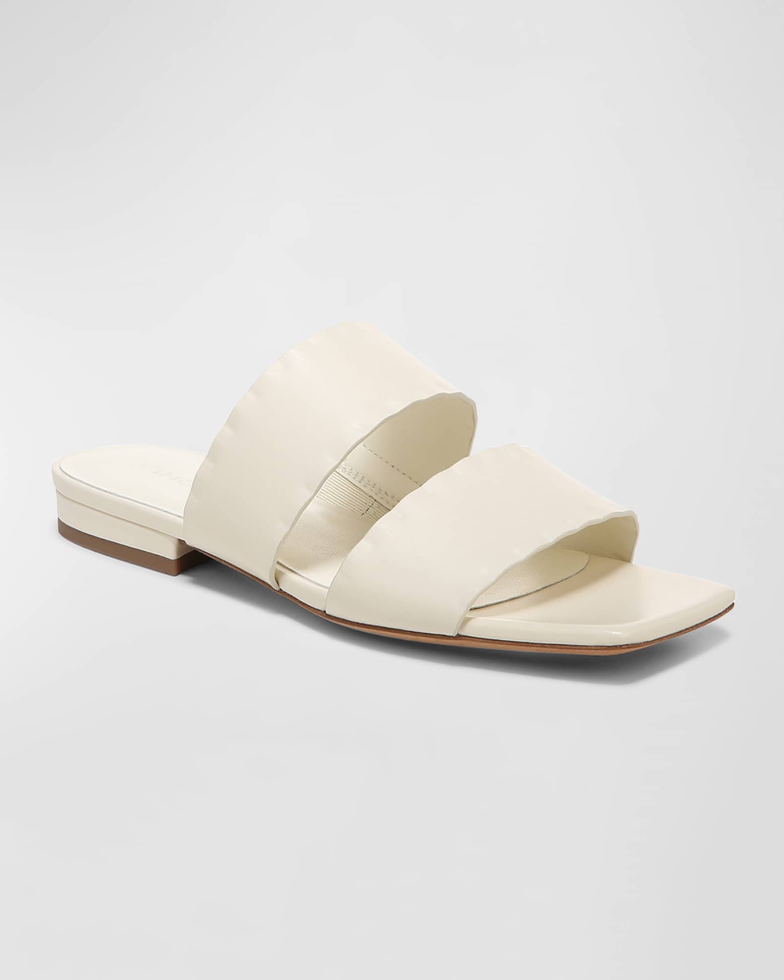 Vince Zofi Leather Two-Band Flat Sandals | Neiman Marcus