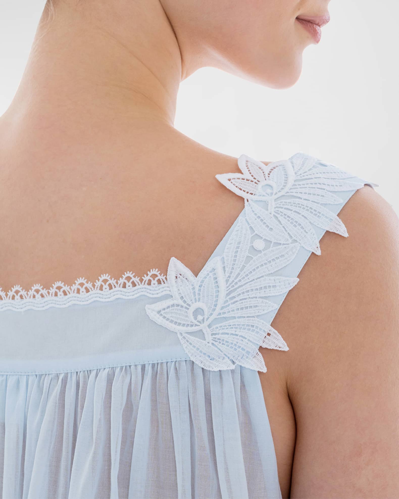 Celestine Florence 1 Ruched Floral Applique Nightgown | Neiman Marcus