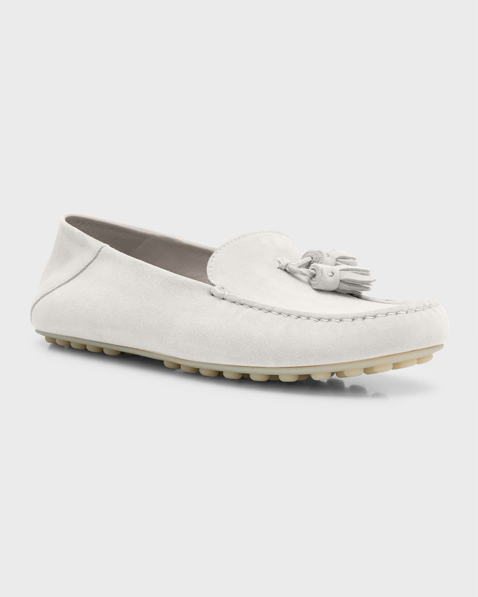 Loro Piana Leather Tassel Moccasin Driver Loafers | Neiman Marcus