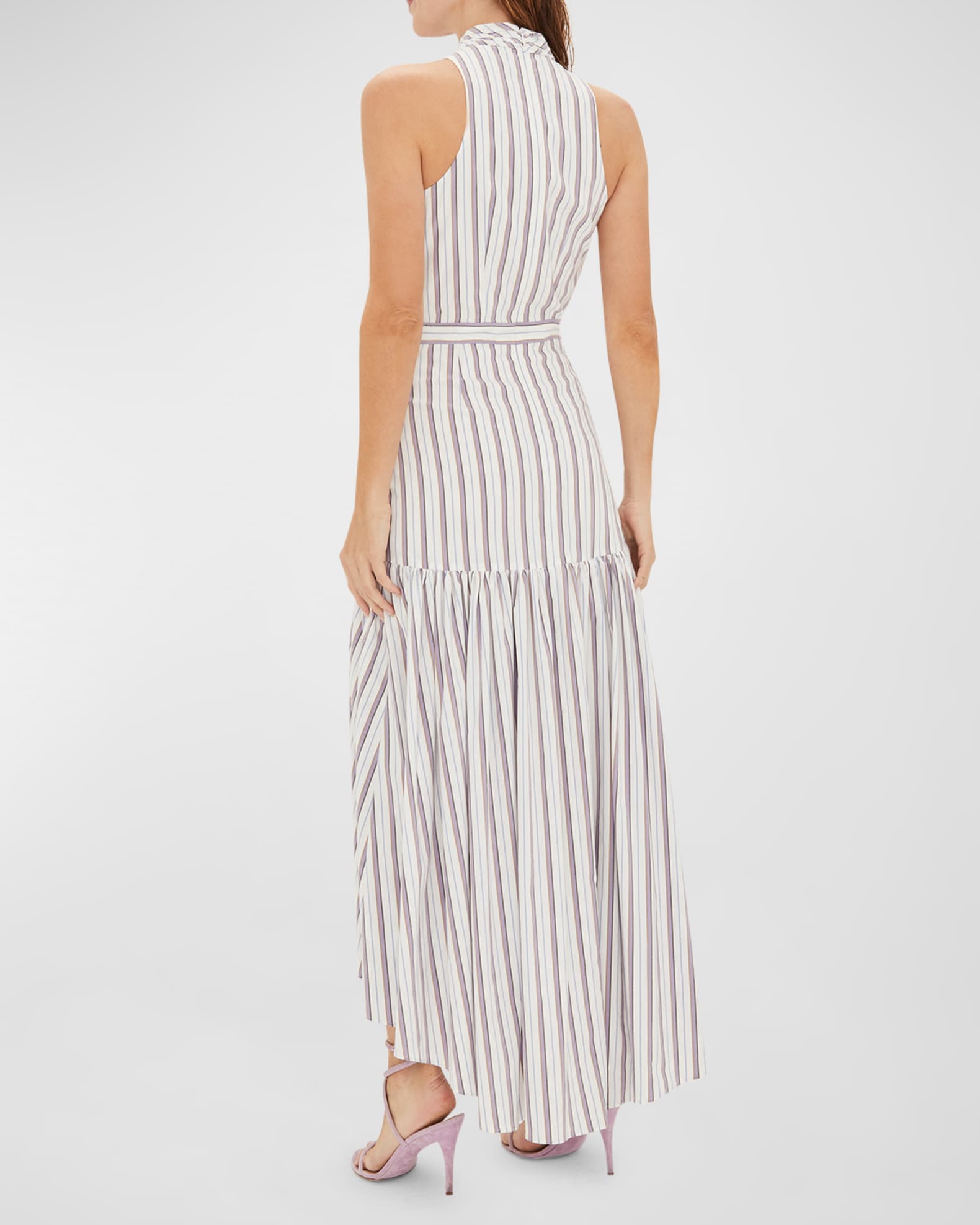 Veronica Beard Radley Striped Halter Midi Dress | Neiman Marcus